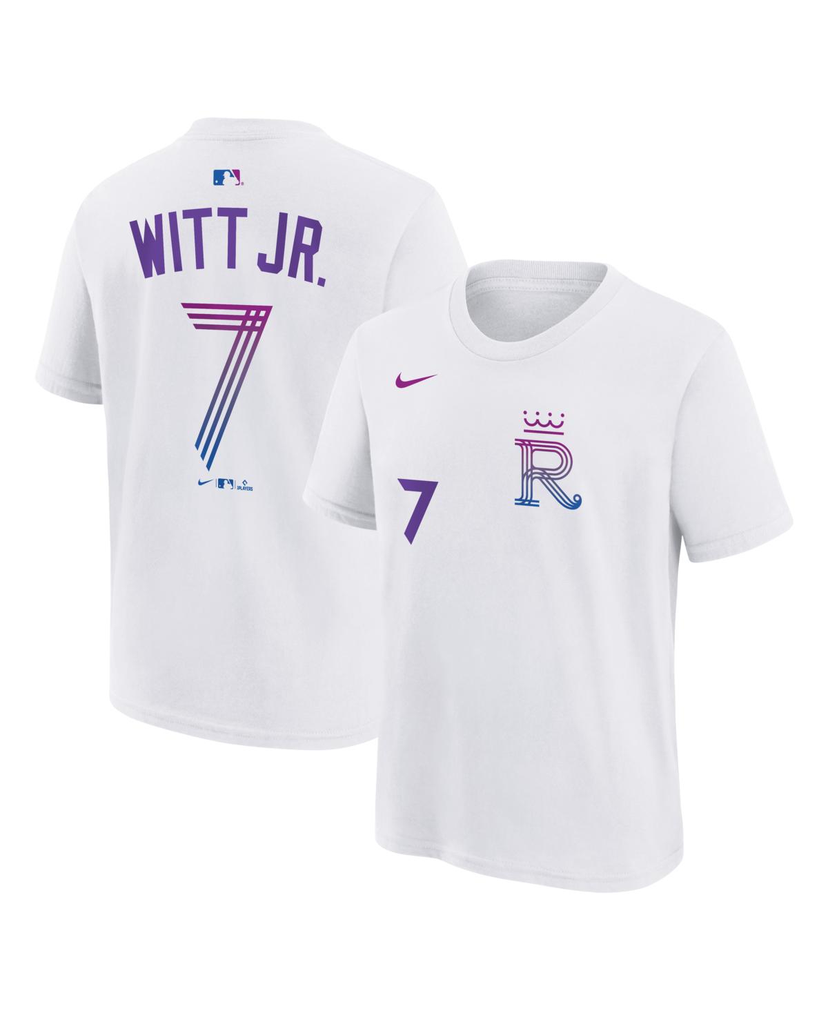 Click here for Nike Big Boys and Girls Bobby Witt Jr. White Kansa... prices