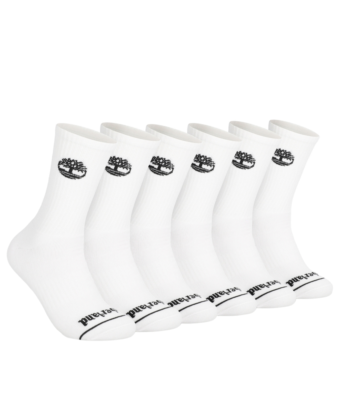 Click here for Timberland Mens 6-Pack Millboro Crew Socks - White prices
