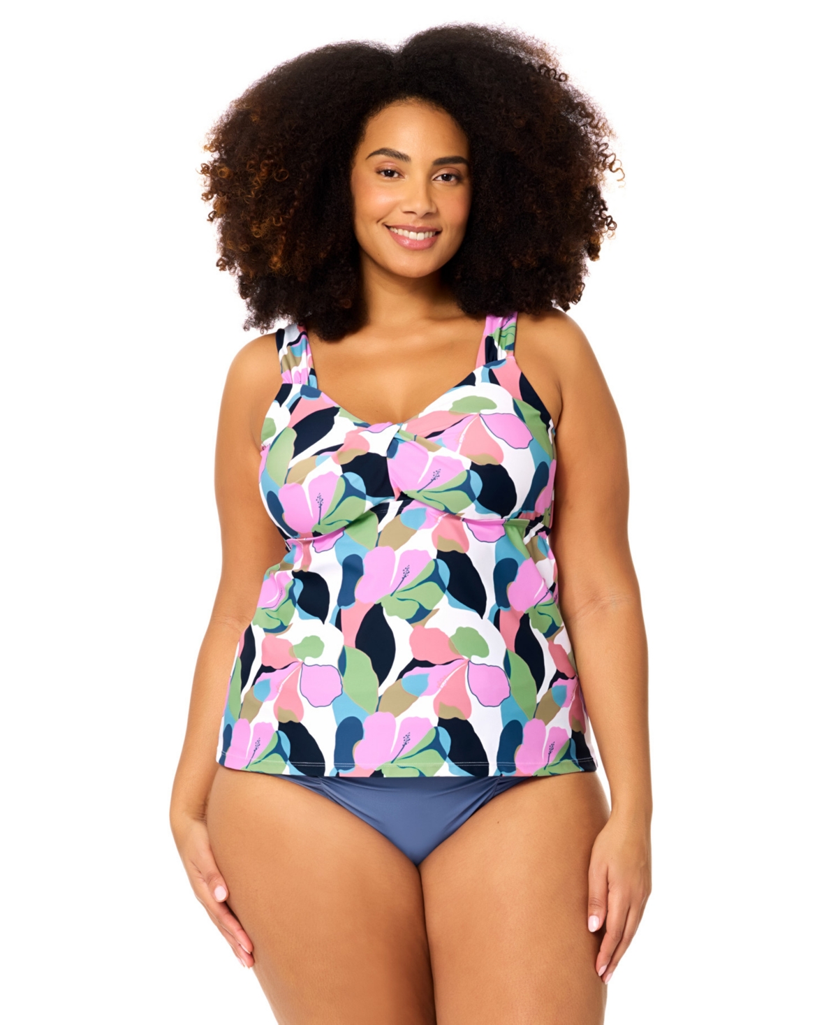 Click here for Raisins Curve Plus Size Rimini Tankini Top - White... prices