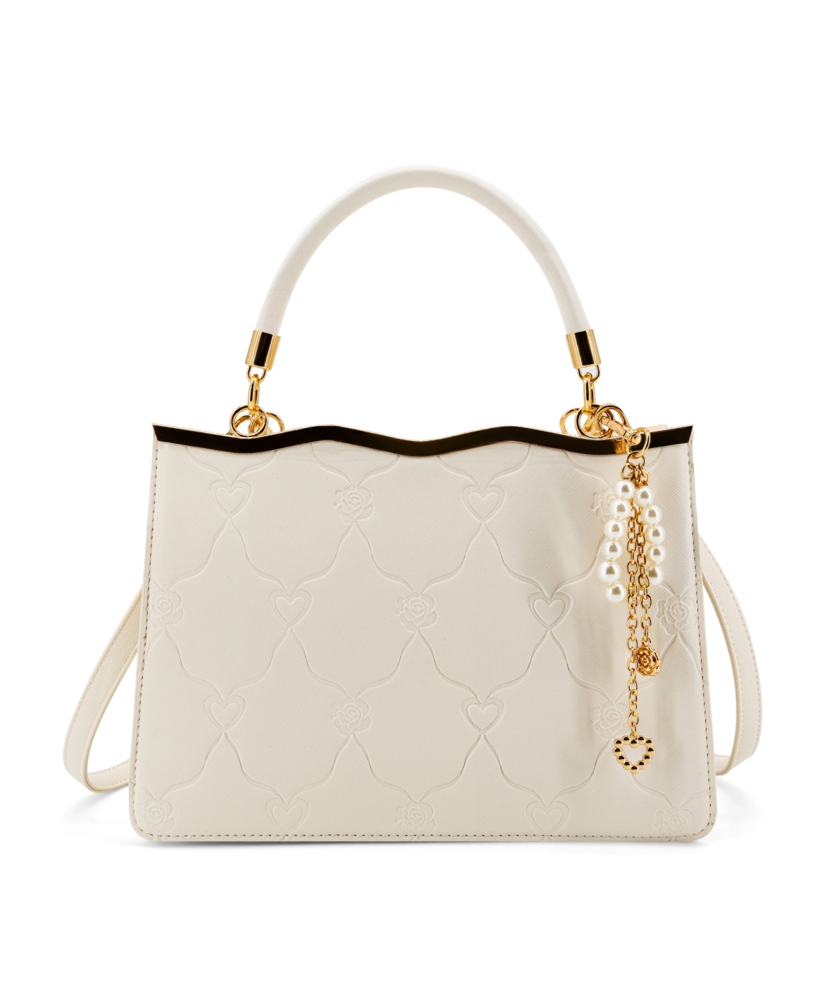 Click here for Like Dreams Amara Embossed Small Top Handle Crossb... prices