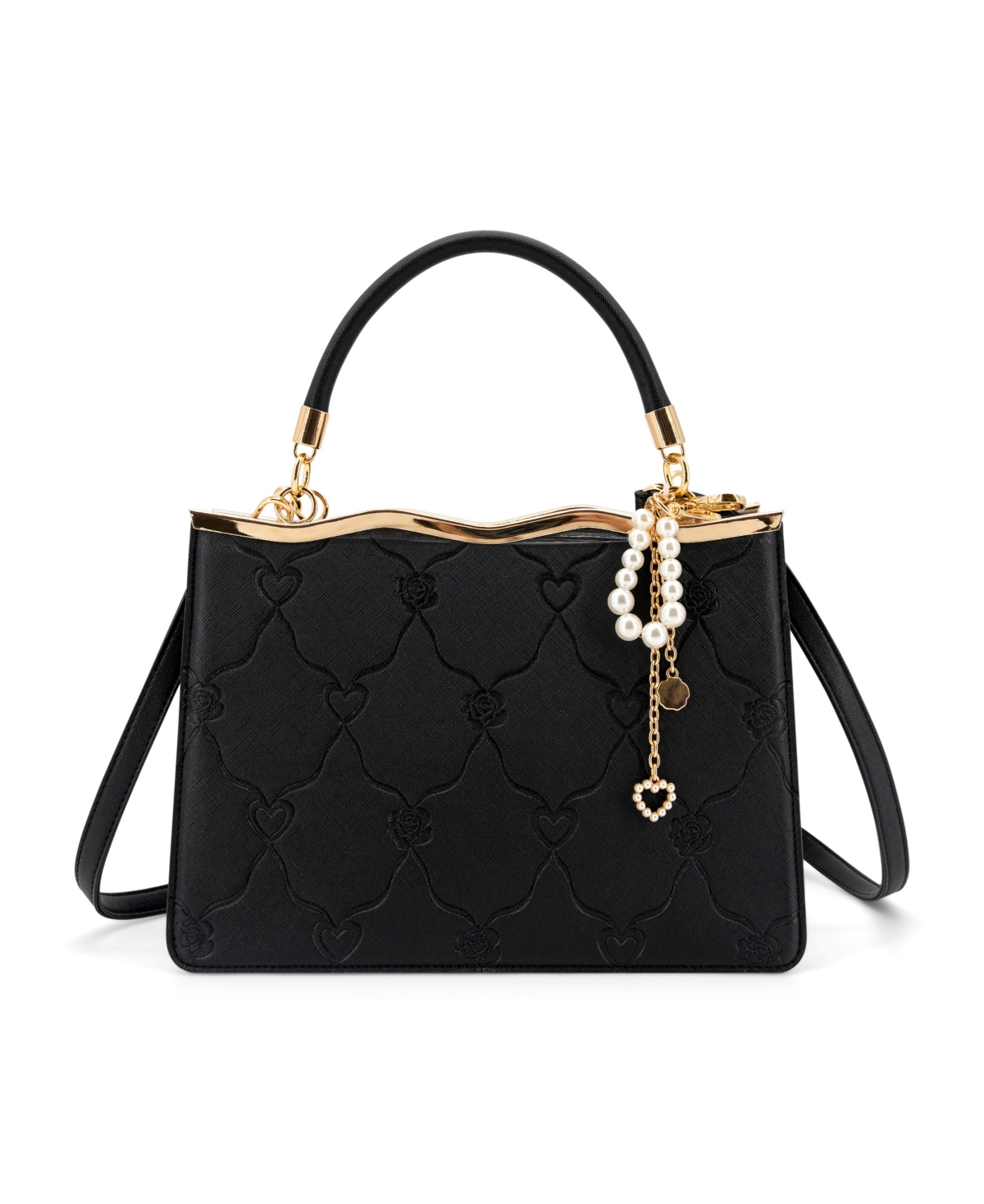 Click here for Like Dreams Amara Embossed Small Top Handle Crossb... prices