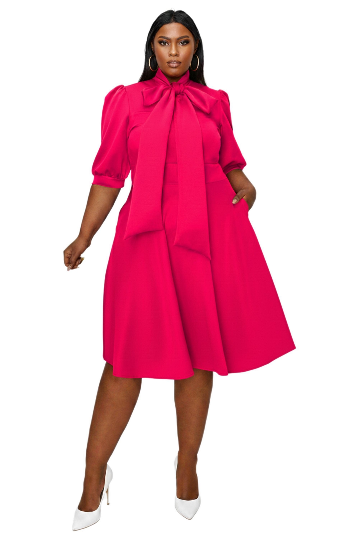 Click here for L I V D Plus Size Carina Donna Flare Dress w/ Pock... prices