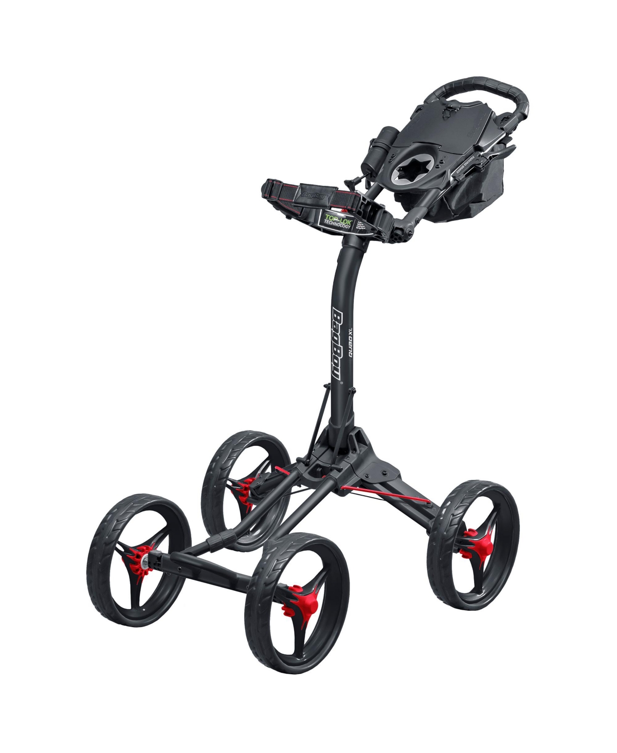 Click here for Bag Boy Quad Xl Golf Push Cart - Matte black/red prices