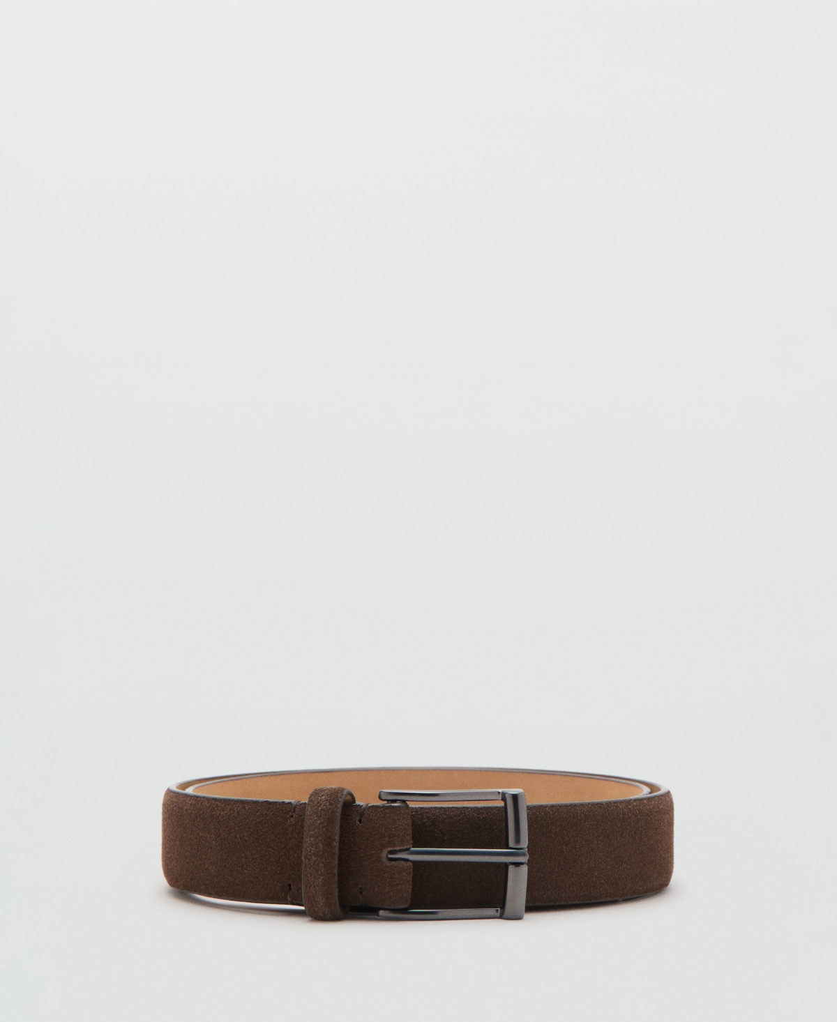 Click here for Mango Mens Suede Leather Belt - Brown prices