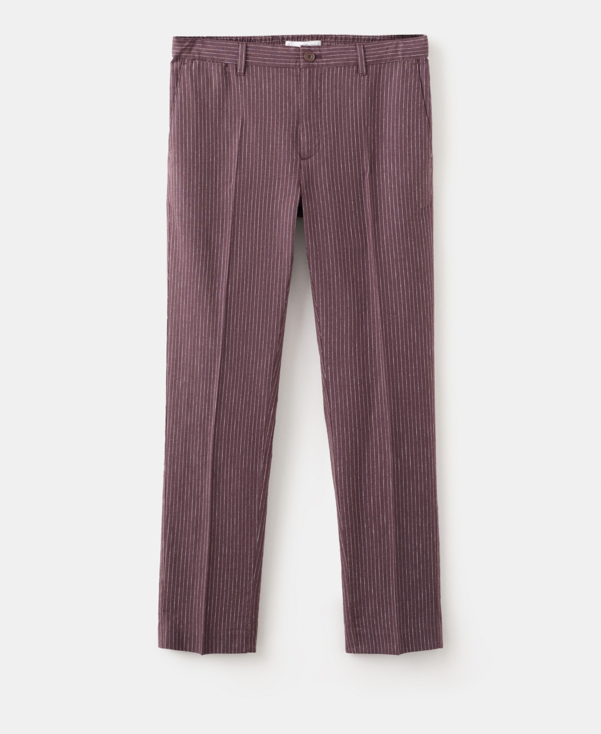 Click here for Mango Mens Slim-Fit Striped Linen-Cotton Pants - P... prices