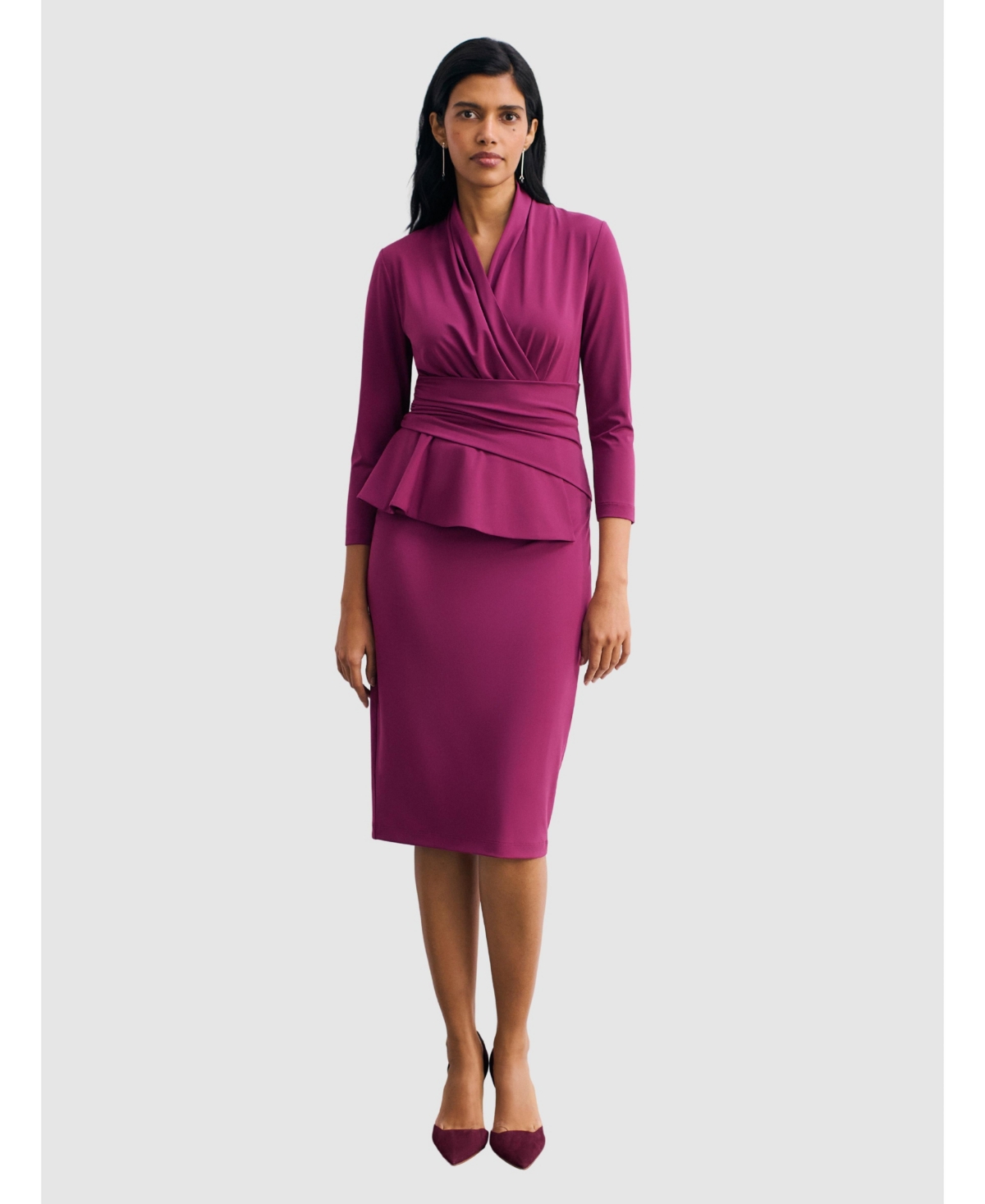 Click here for The Fold Womens Arlington Peplum Detail Jersey Dre... prices