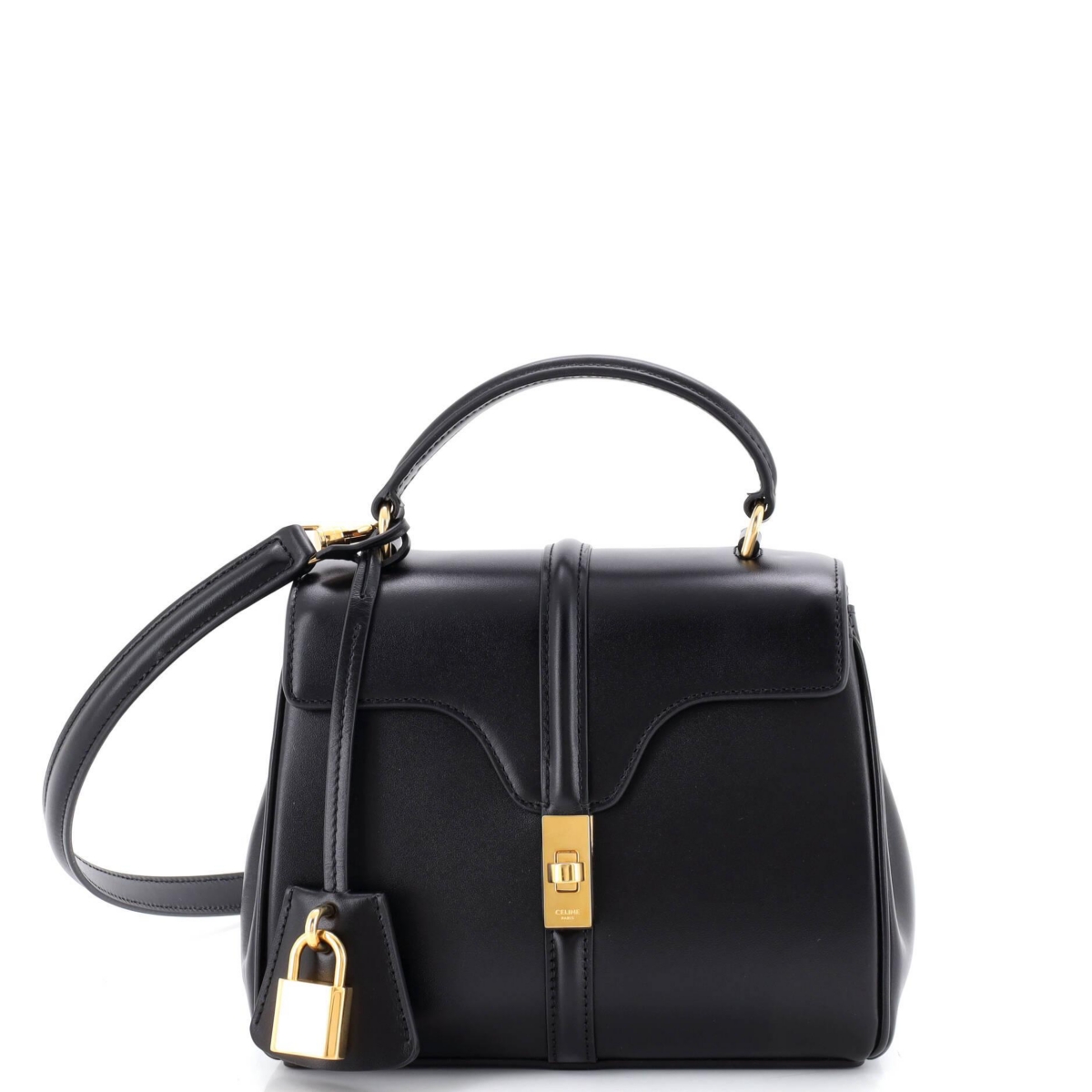 Click here for Pre-Owned Celine Mini 16 Top Handle Bag Smooth Cal... prices