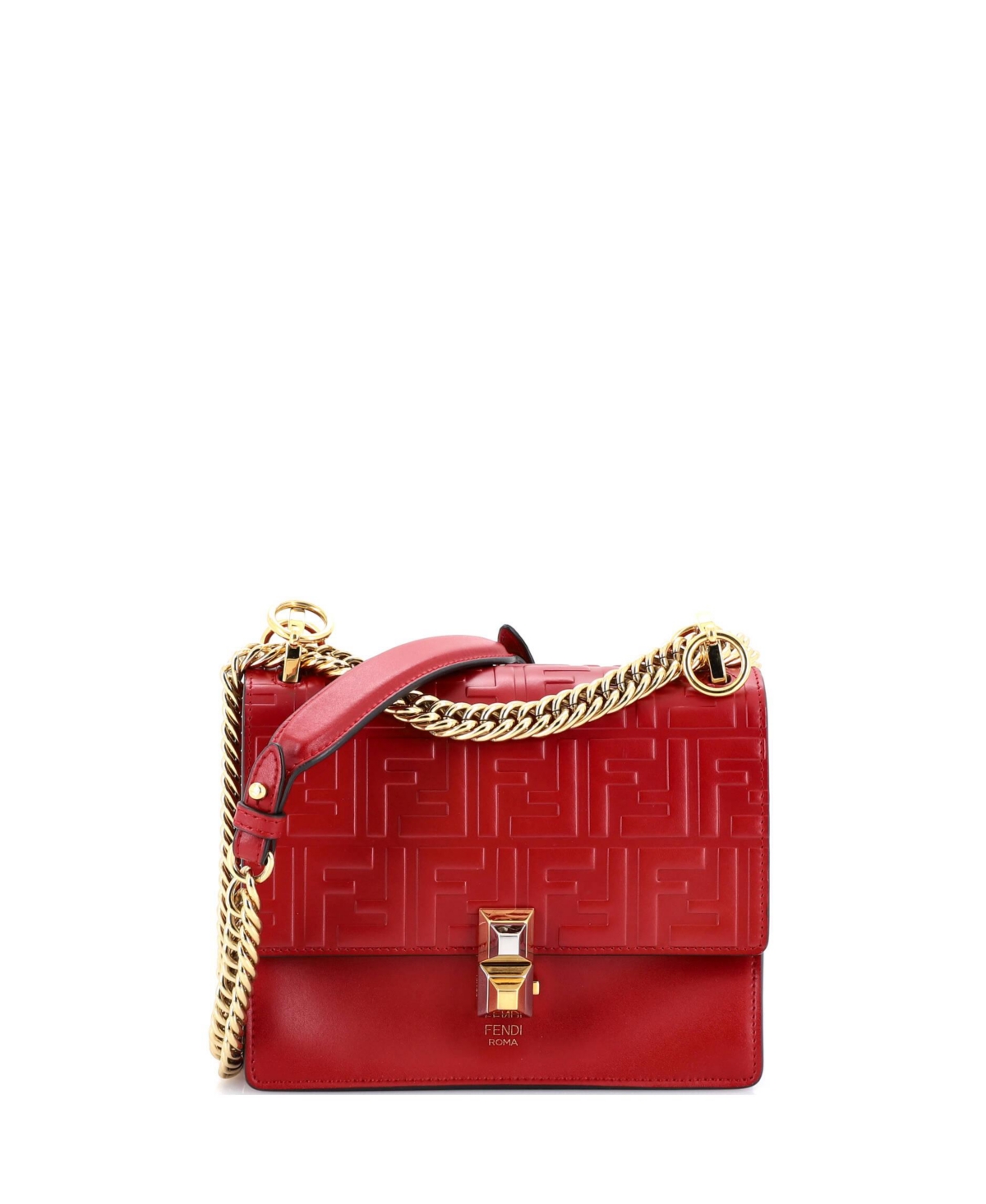Click here for Pre-Owned Fendi Small Kan I Bag Zucca Embossed Lea... prices