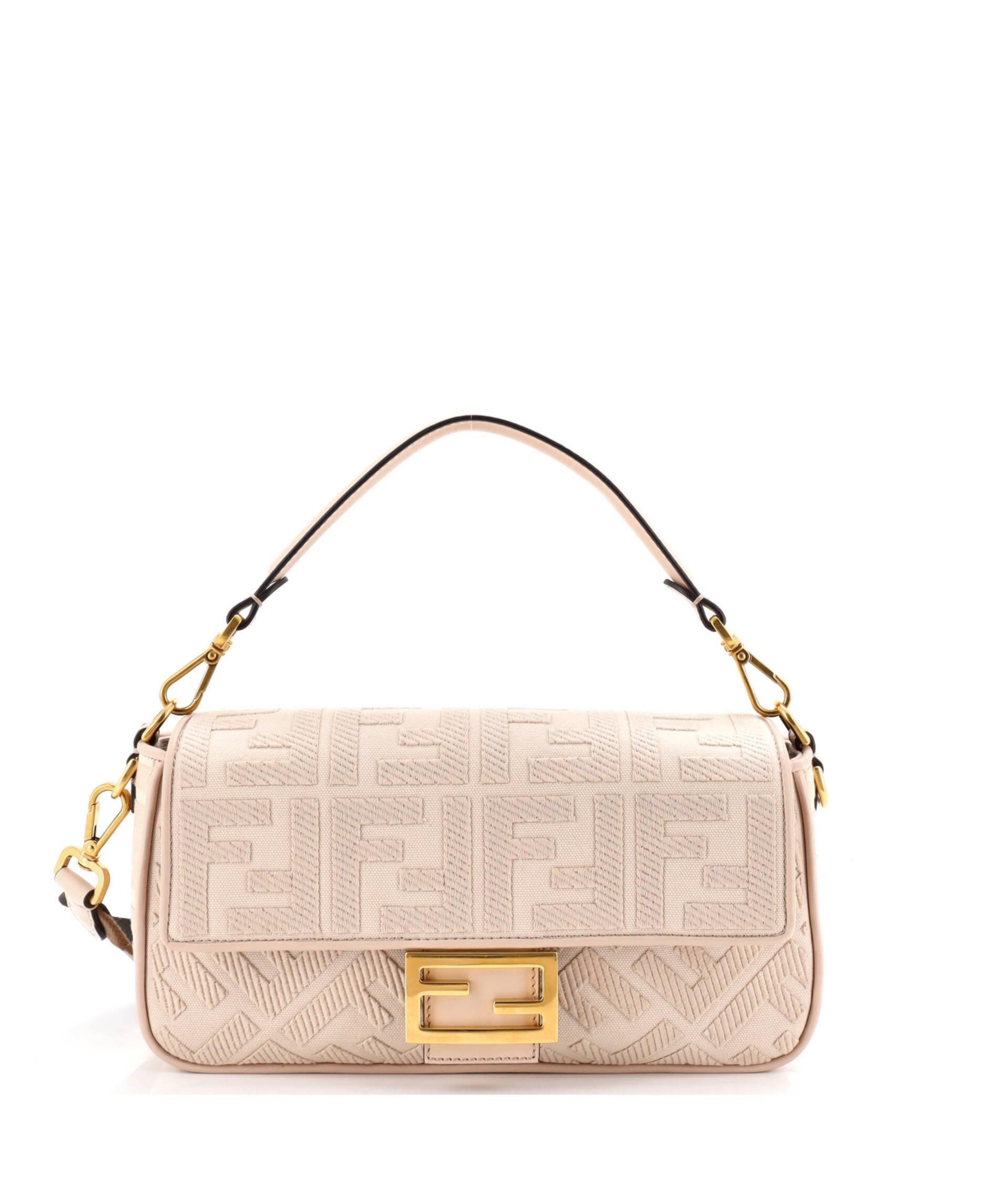 Click here for Pre-Owned Fendi Medium Baguette Nm Bag Zucca Embro... prices