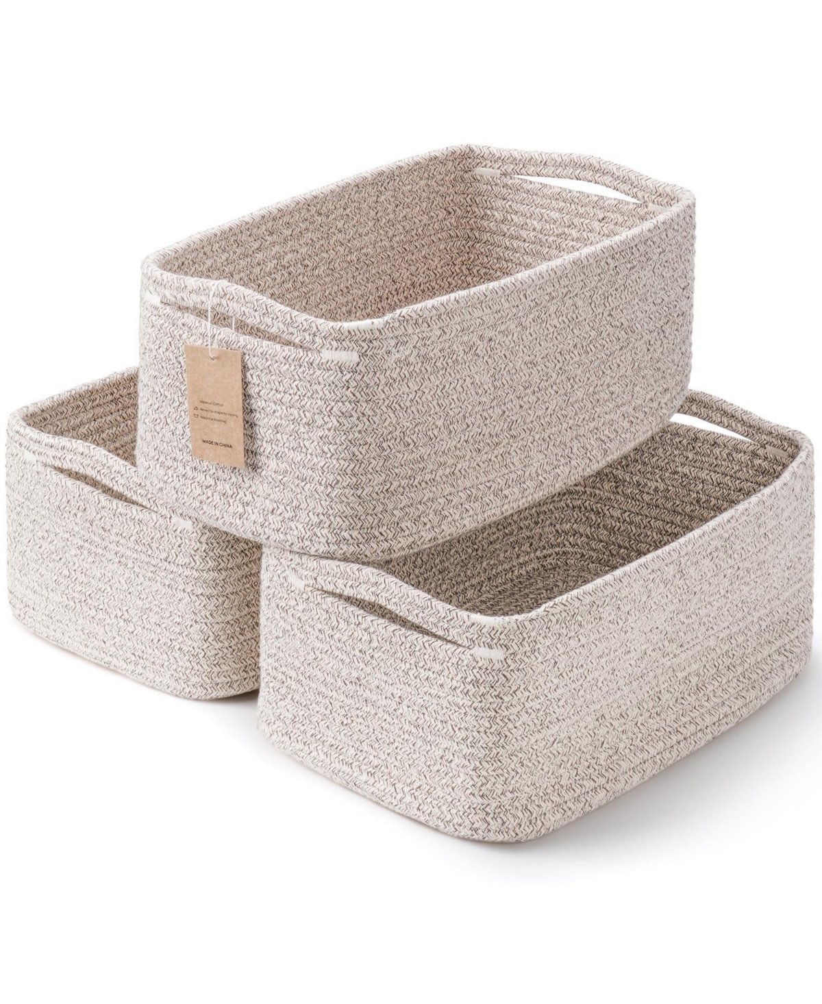Click here for Gnuadz 3Piece Woven Rope Storage Baskets with Hand... prices