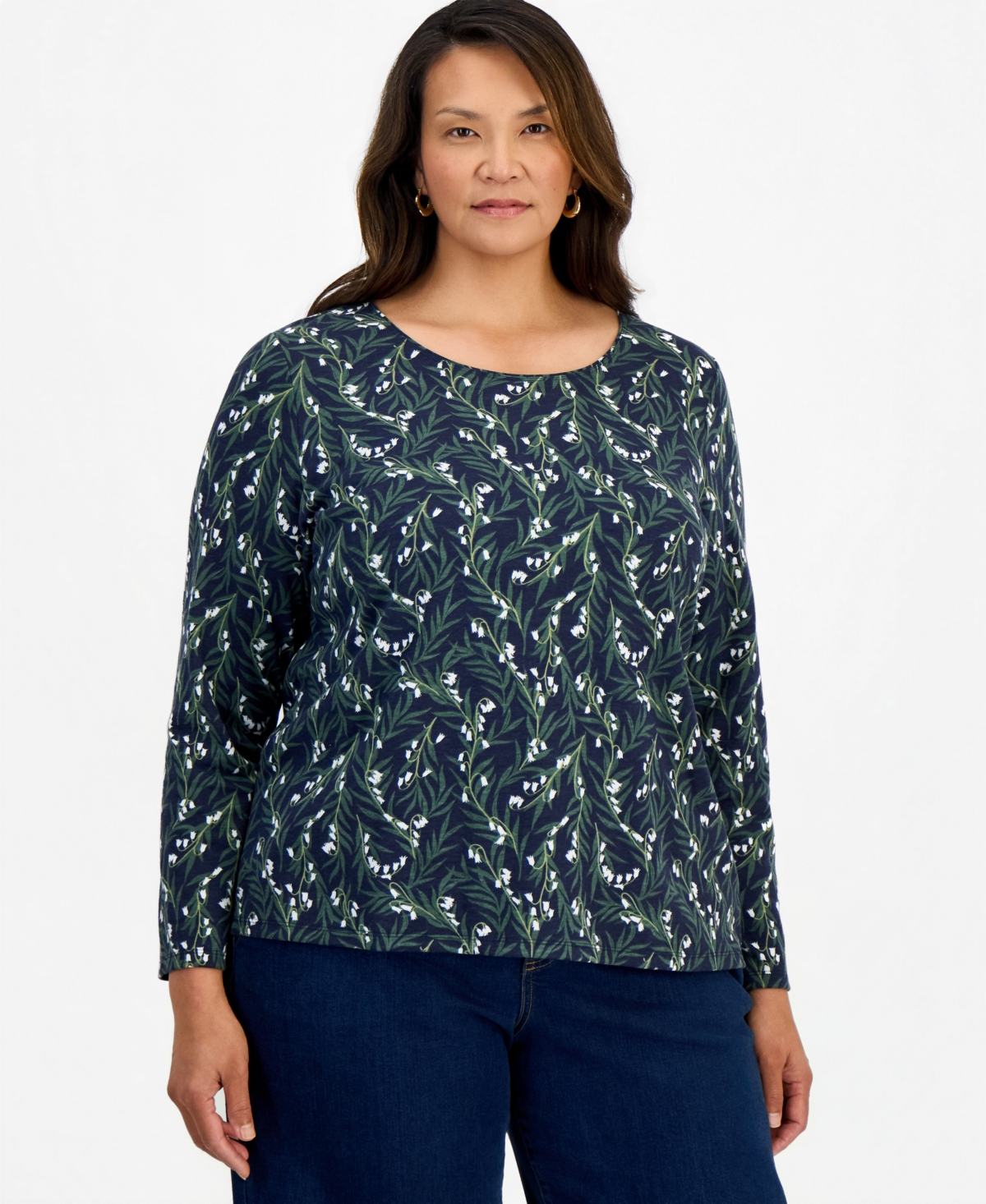 Click here for Style & Co Plus Size Hidden Bells Floral Scoop Nec... prices