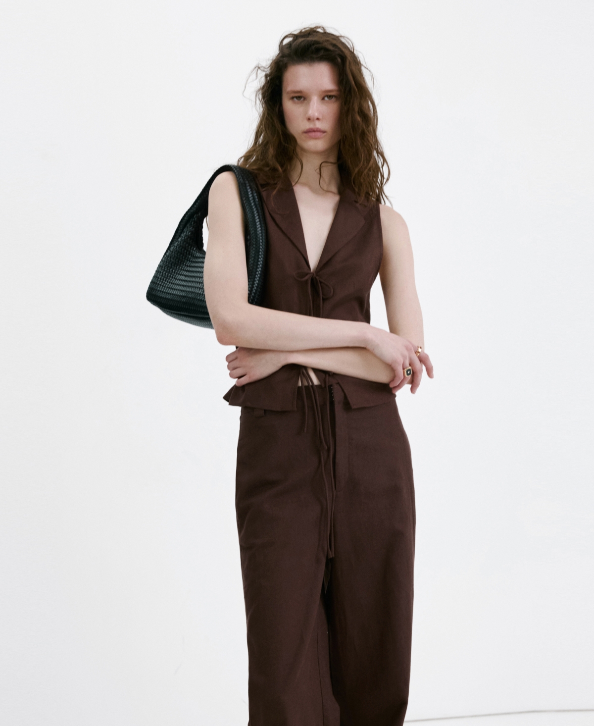Click here for Mango Womens Straps And Bows Shirt - Chocolate prices