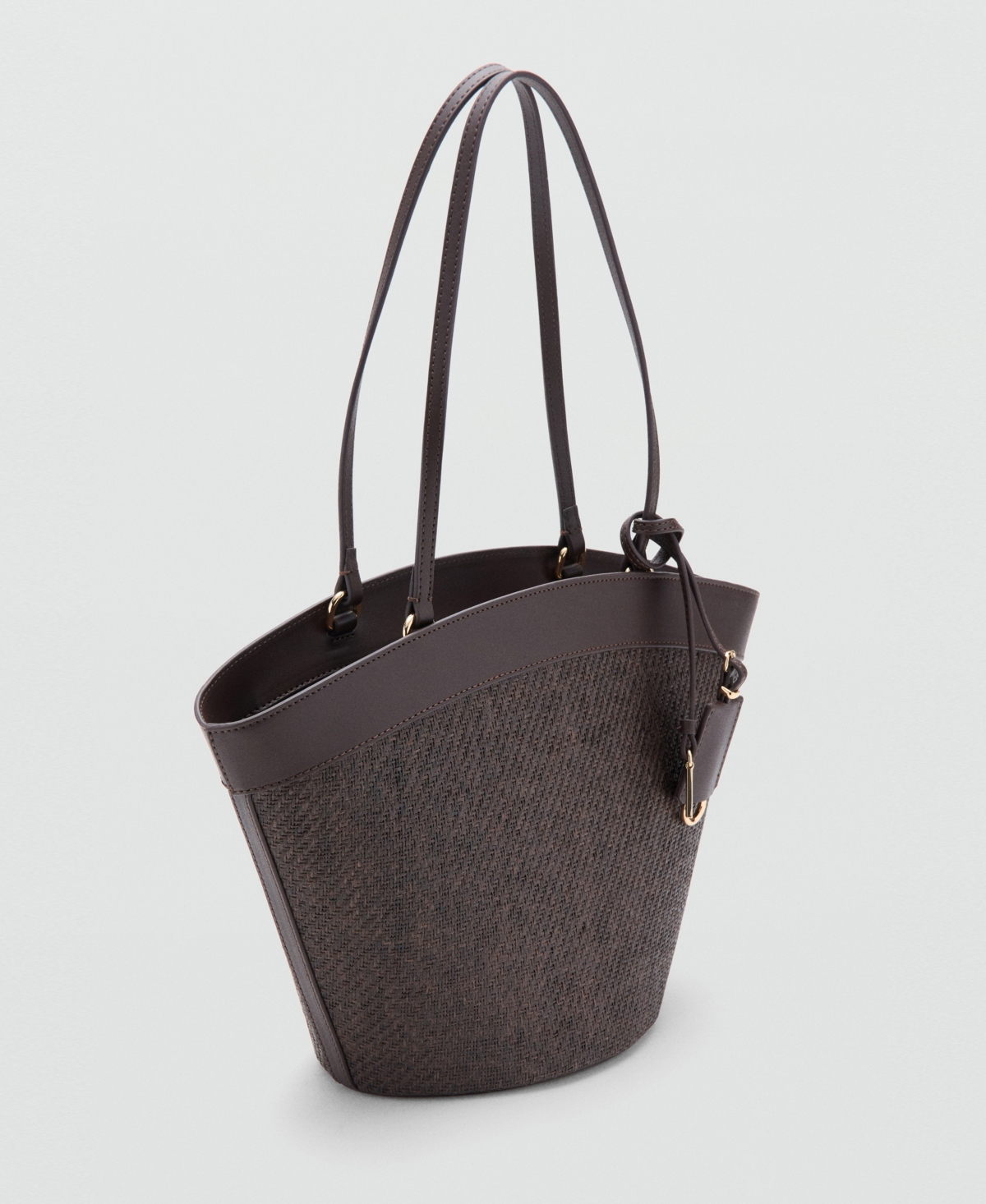 Click here for Mango Womens Natural Fiber Carrycot Bag - Chocolat... prices