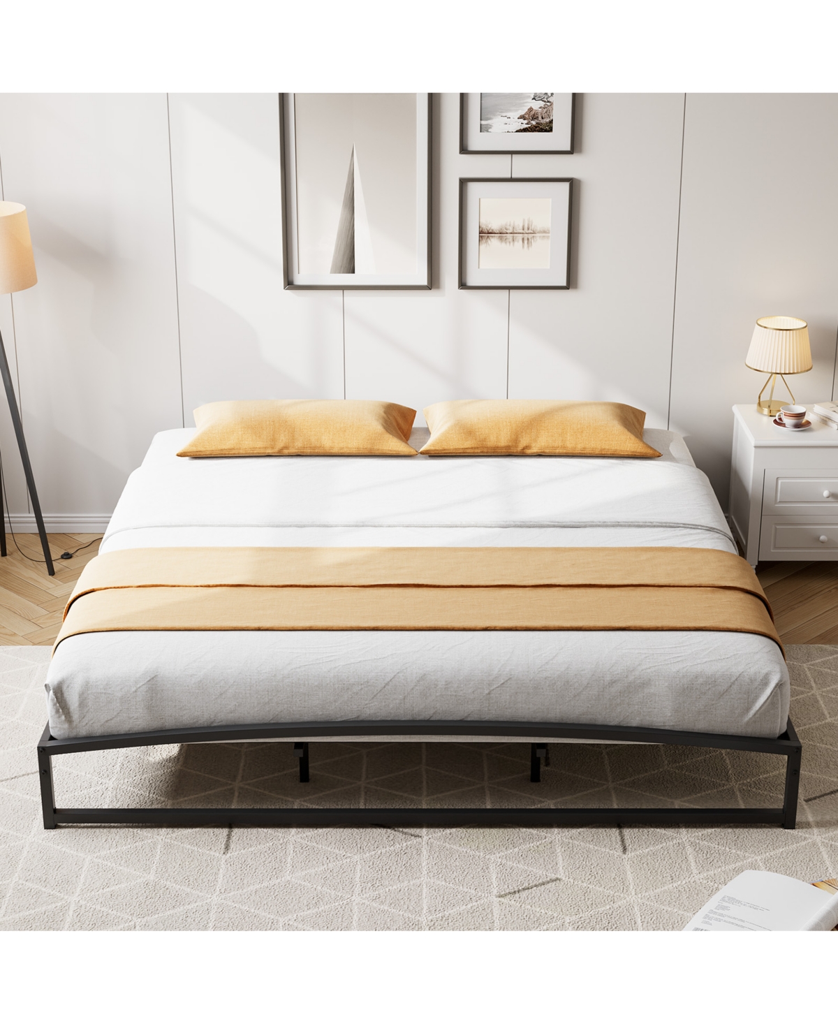 Click here for homfan 10-Inch Platform Bed Frame with Arched Desi... prices