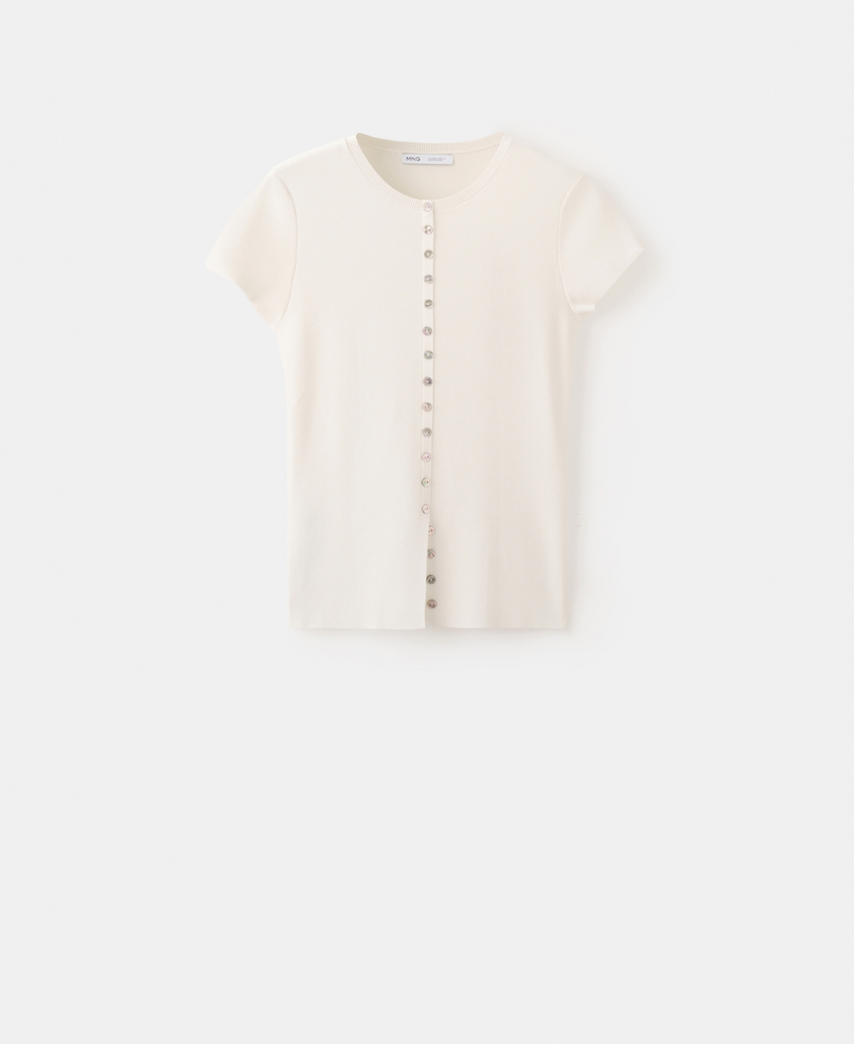 Click here for Mango Womens Buttons Detail Knit Sweater - Ecru prices