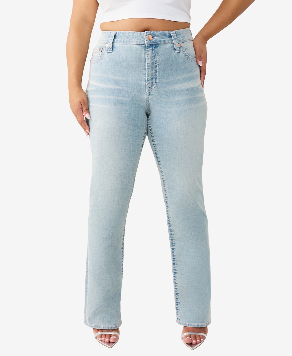 Click here for True Religion Plus Size Billie Mid-Rise Straight B... prices