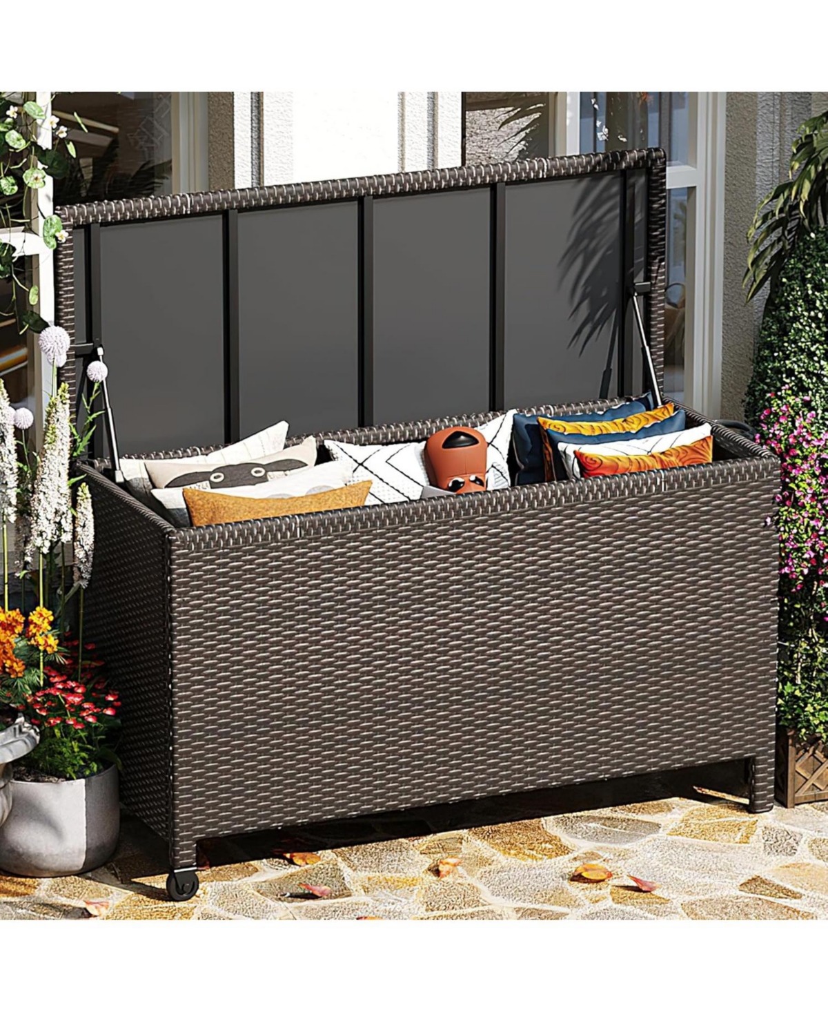 Click here for gaomon 185-Gallon Outdoor Deck Box with Wheels and... prices