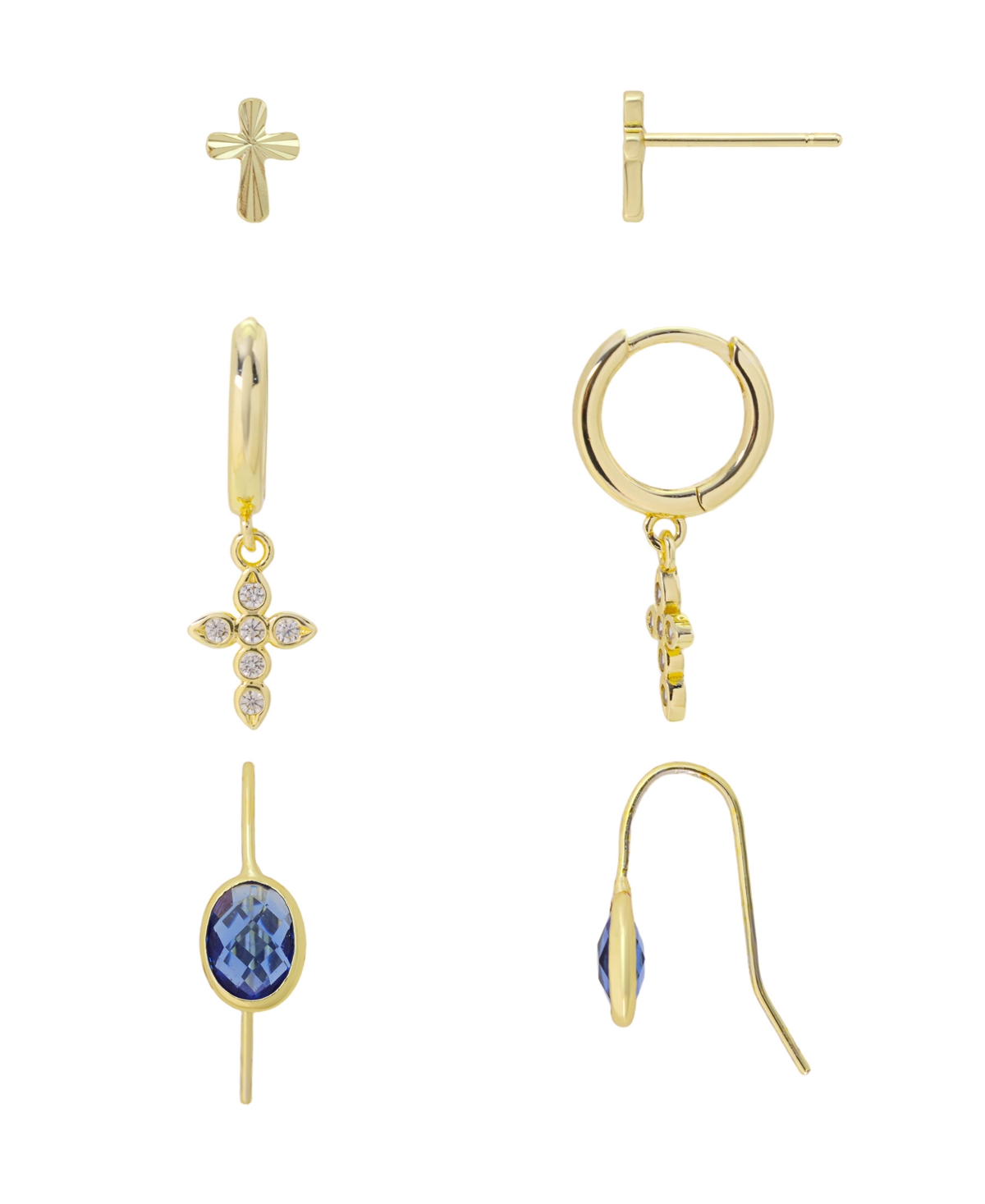 Click here for Unwritten Cubic Zirconia Cross Pendant Earring Tri... prices