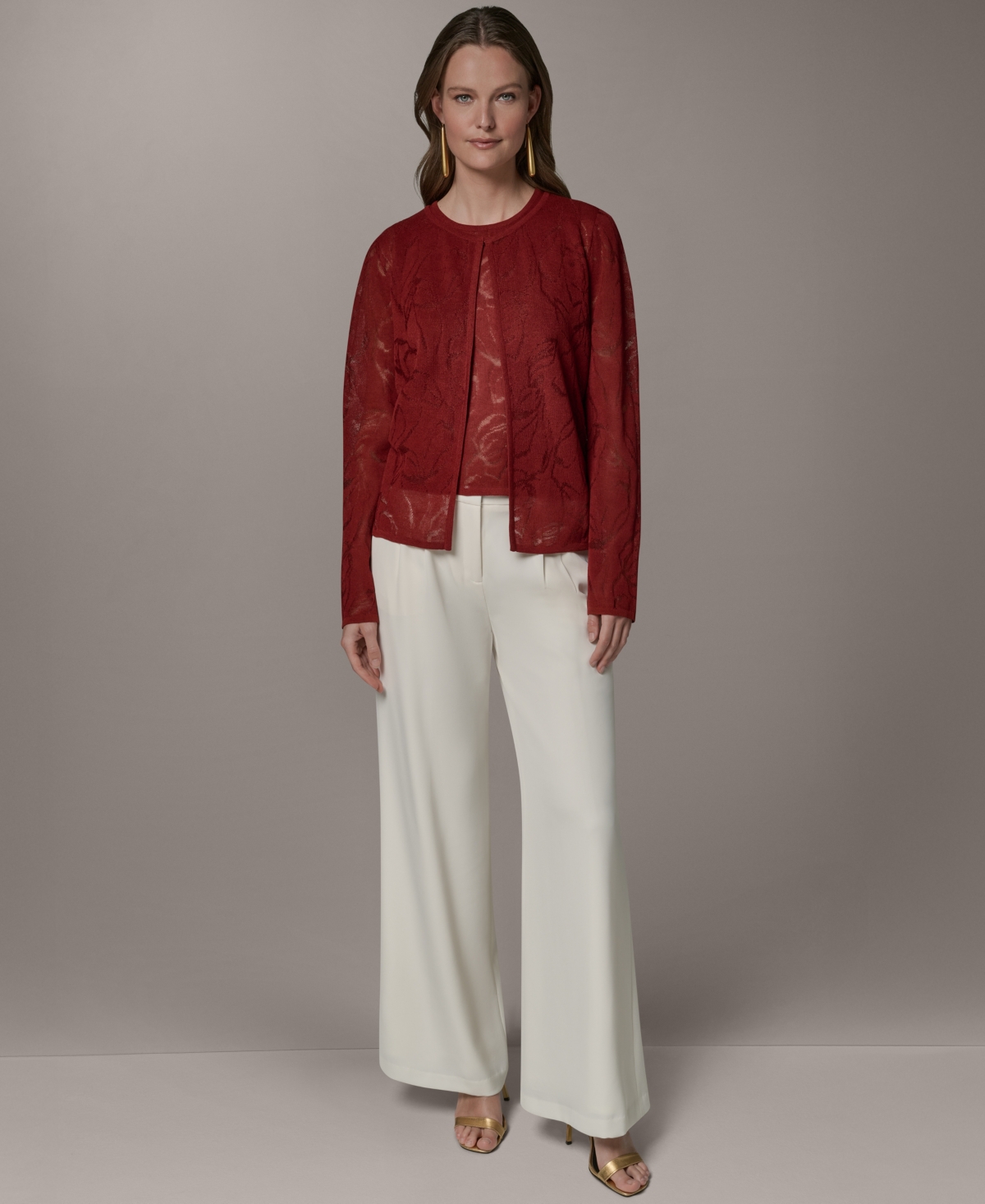 Click here for Donna Karan New York Womens Crewneck Novelty Cardi... prices