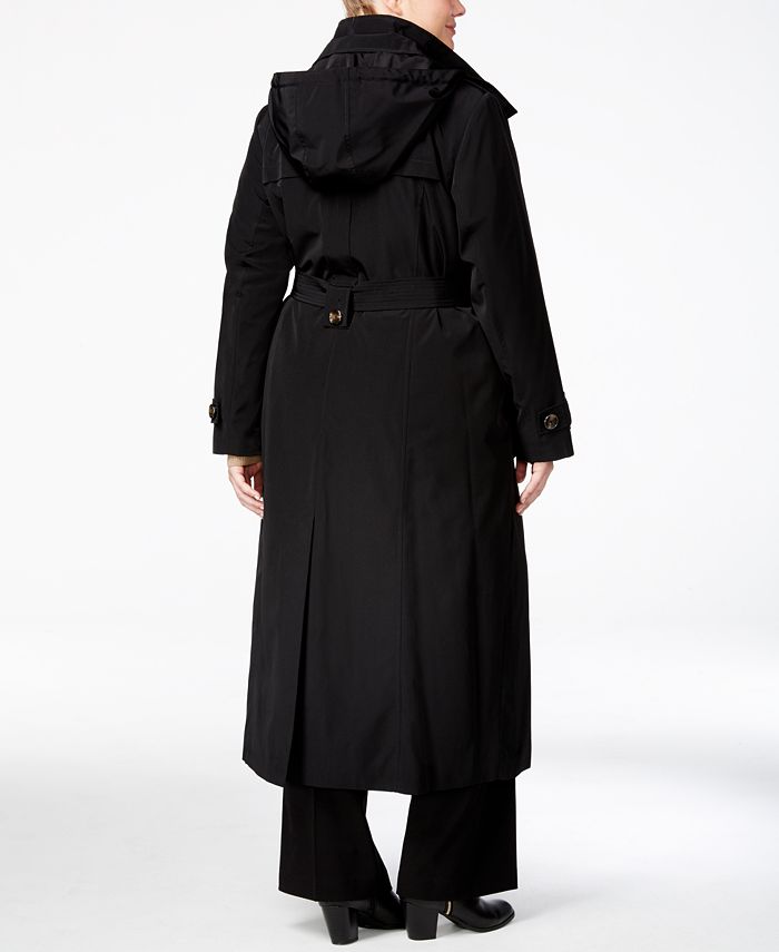 London Fog Plus Size Belted Maxi Raincoat - Macy's