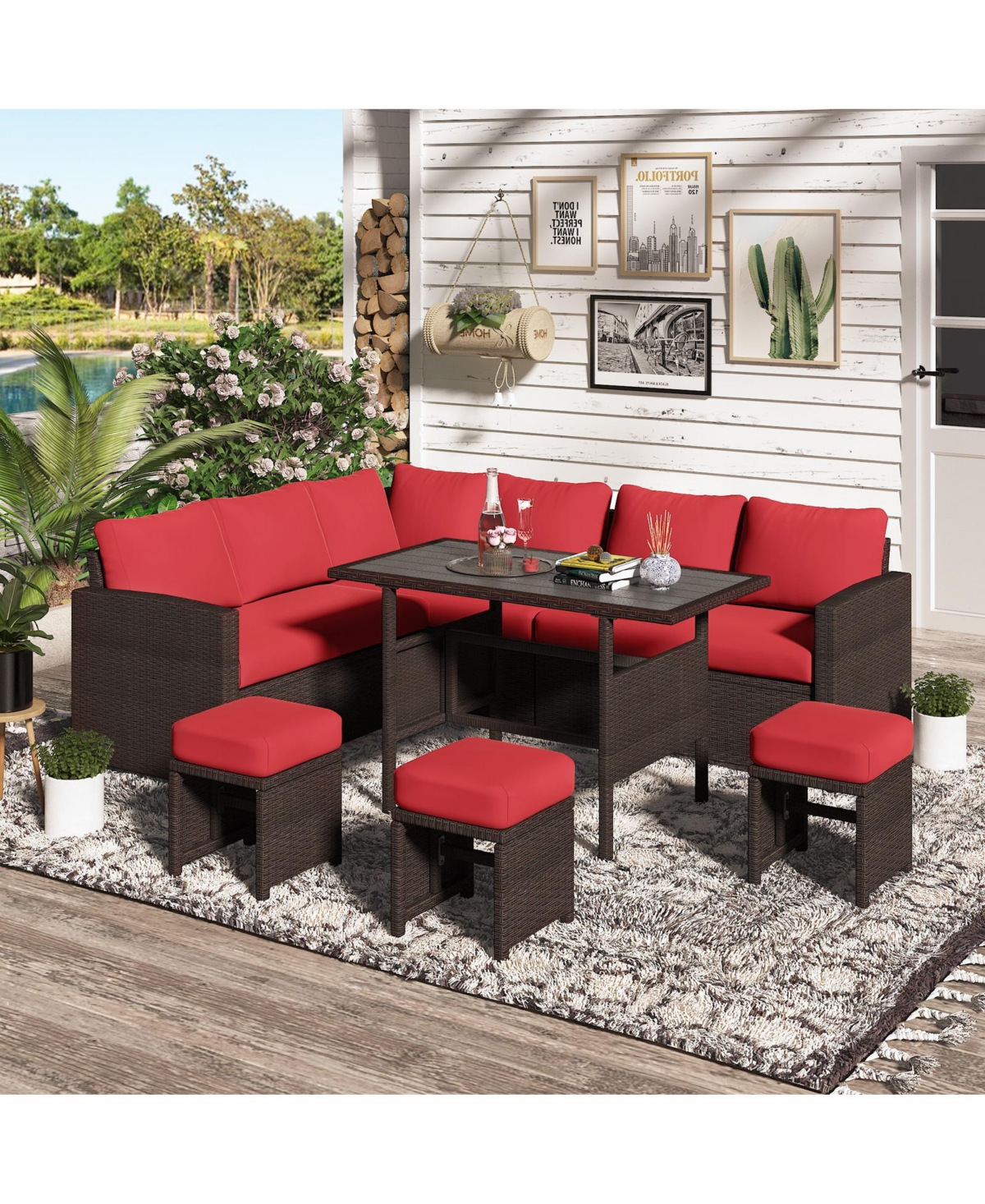 Click here for Aecojoy 7 Pieces Outdoor Wicker Rattan Furniture S... prices