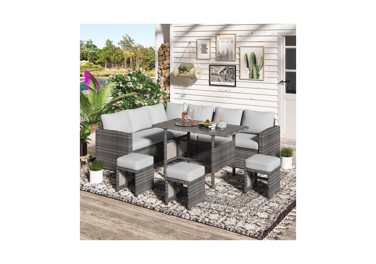 Click here for Aecojoy 7 Pieces Outdoor Wicker Rattan Furniture S... prices