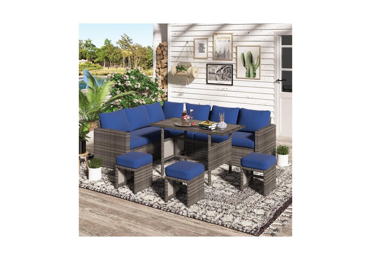 Click here for Aecojoy 7 Pieces Outdoor Wicker Rattan Furniture S... prices