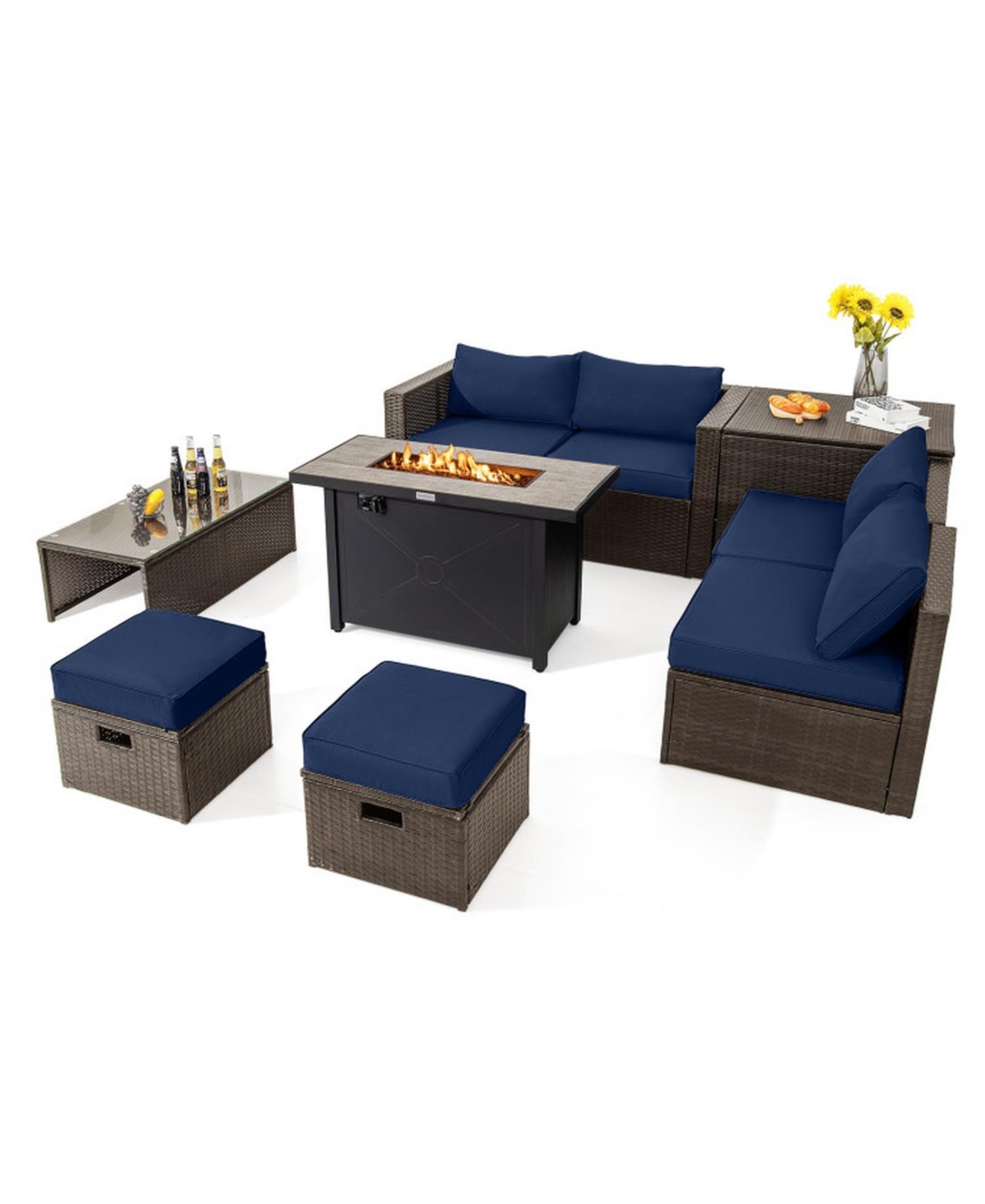 Click here for Gouun 9-Piece Outdoor Patio Conversation Set with... prices