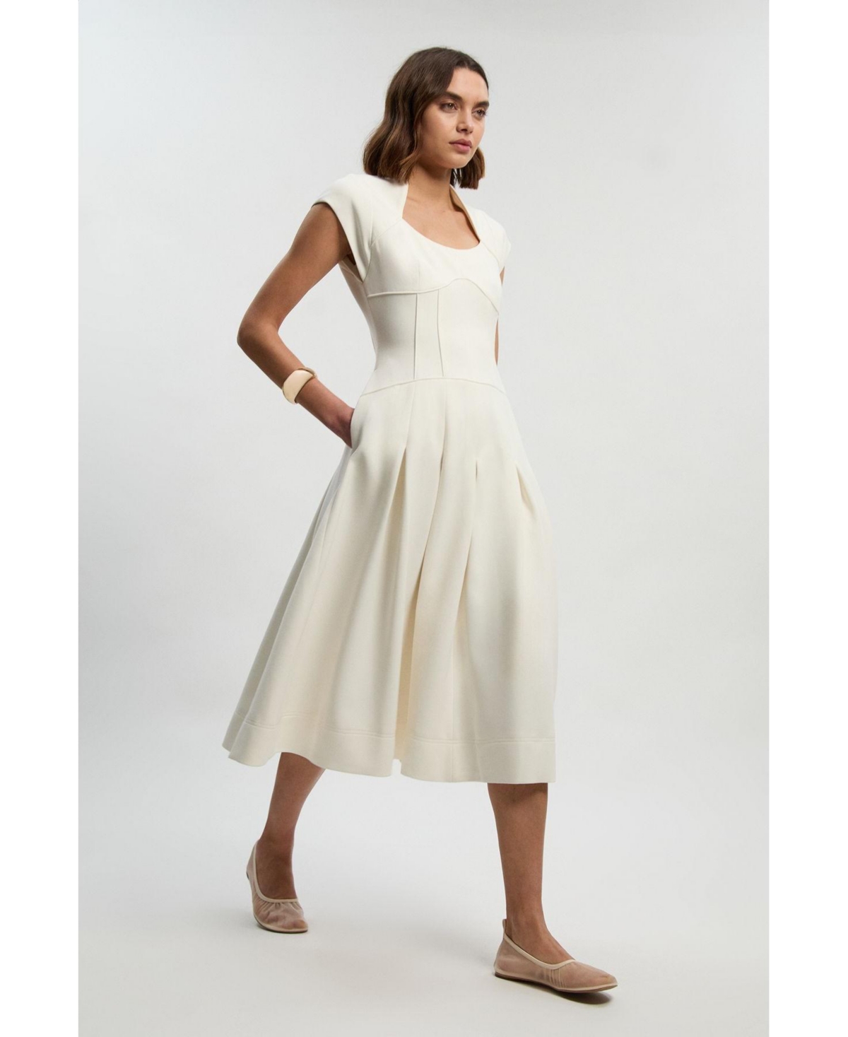 Click here for Karen Millen Womens Compact Stretch Dropped Waist... prices