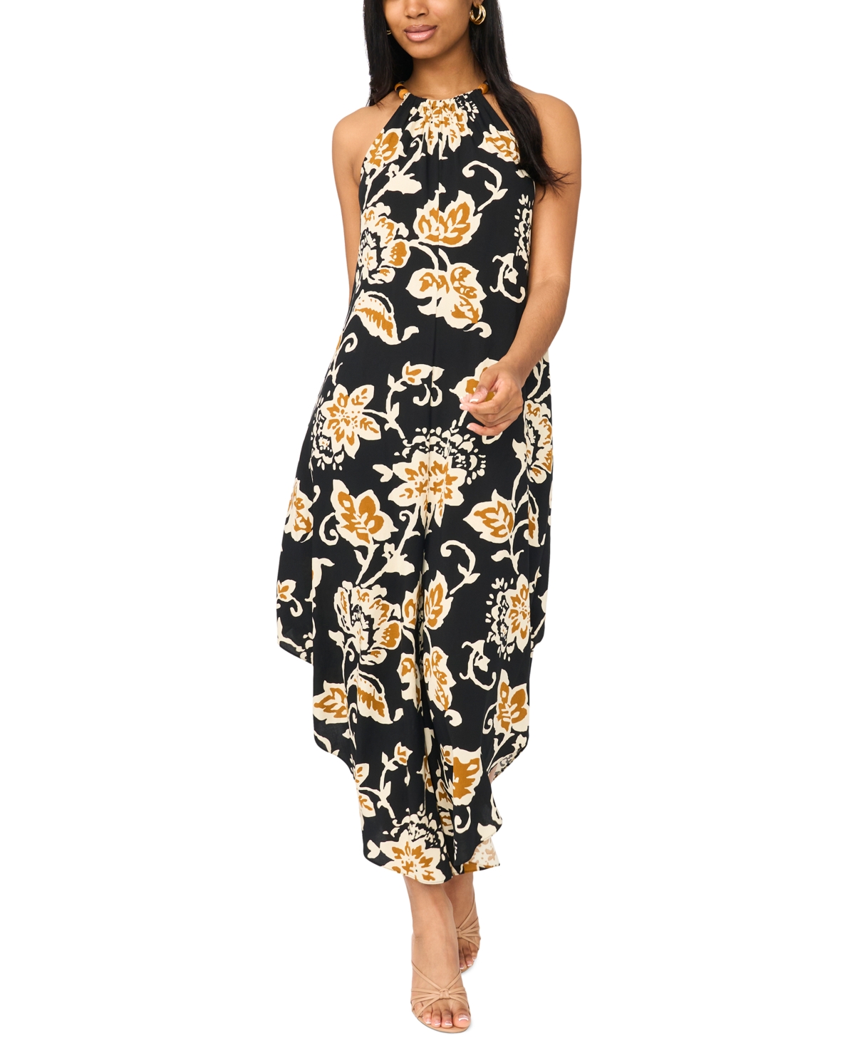 Click here for Msk Womens Halter Neck Jumpsuit - Black/multi prices