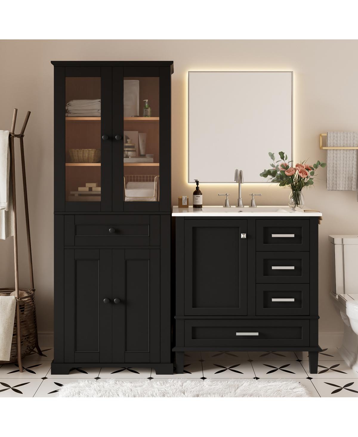 Click here for Sillysis 30 Inch Bathroom Vanity Set with Tall Sto... prices