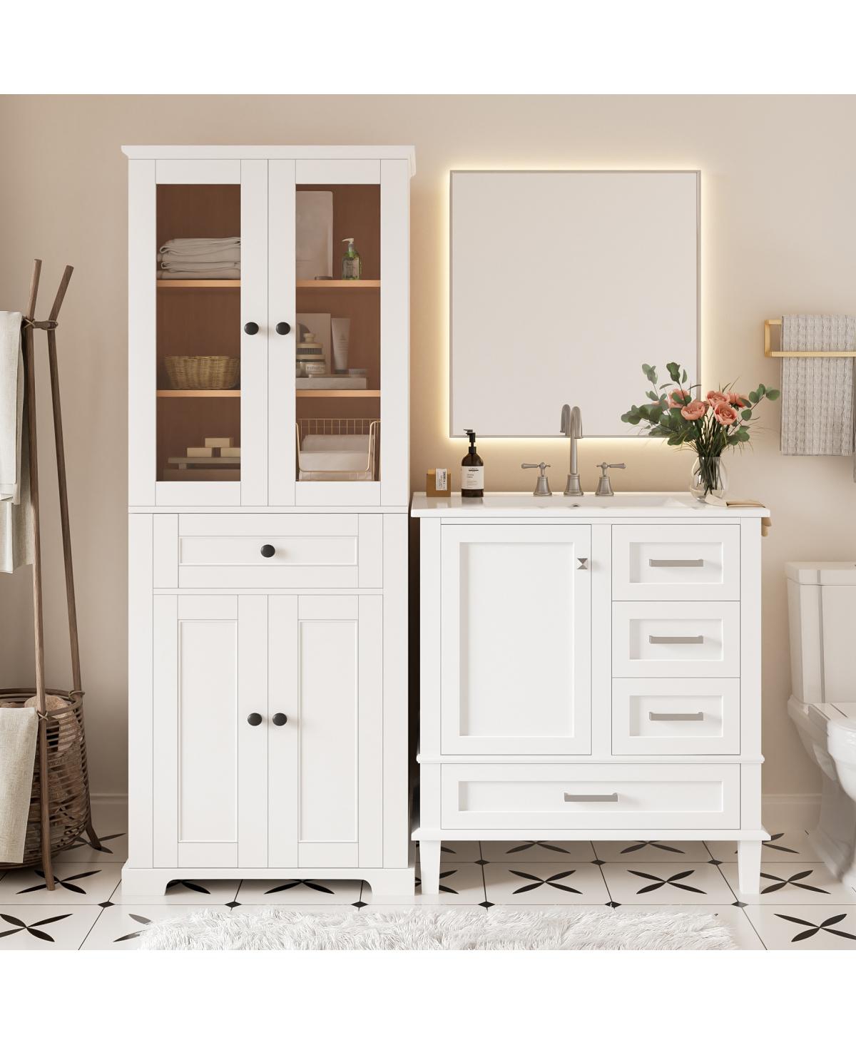 Click here for Sillysis 30 Inch Bathroom Vanity Set with Tall Sto... prices