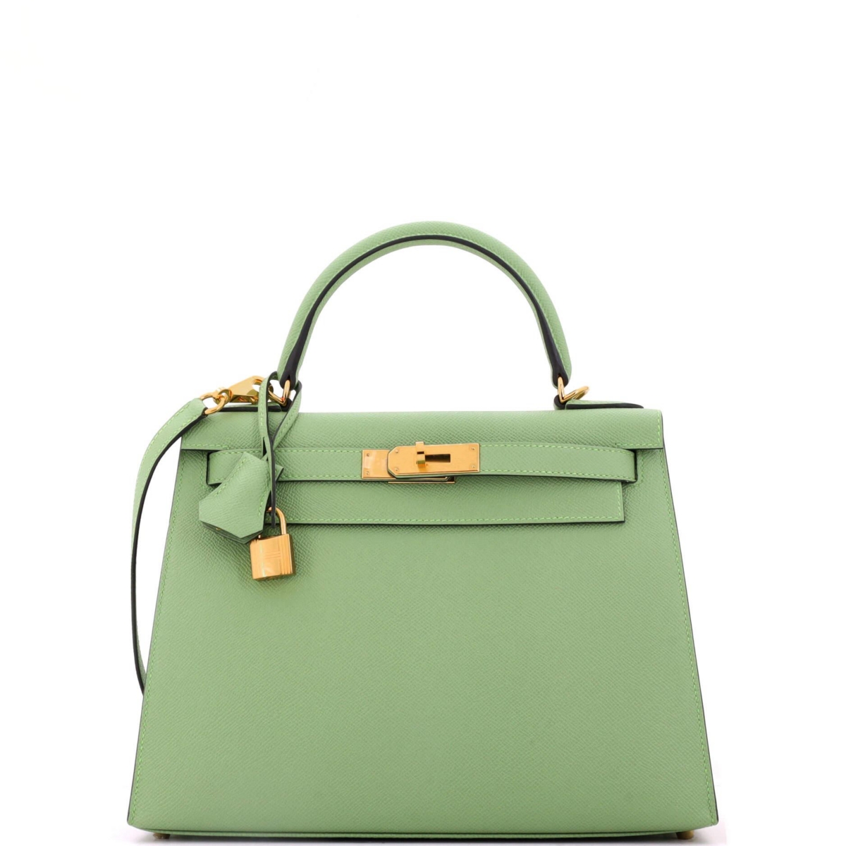 Click here for Pre-Owned HERMES Kelly 28 Handbag Green Epsom with... prices