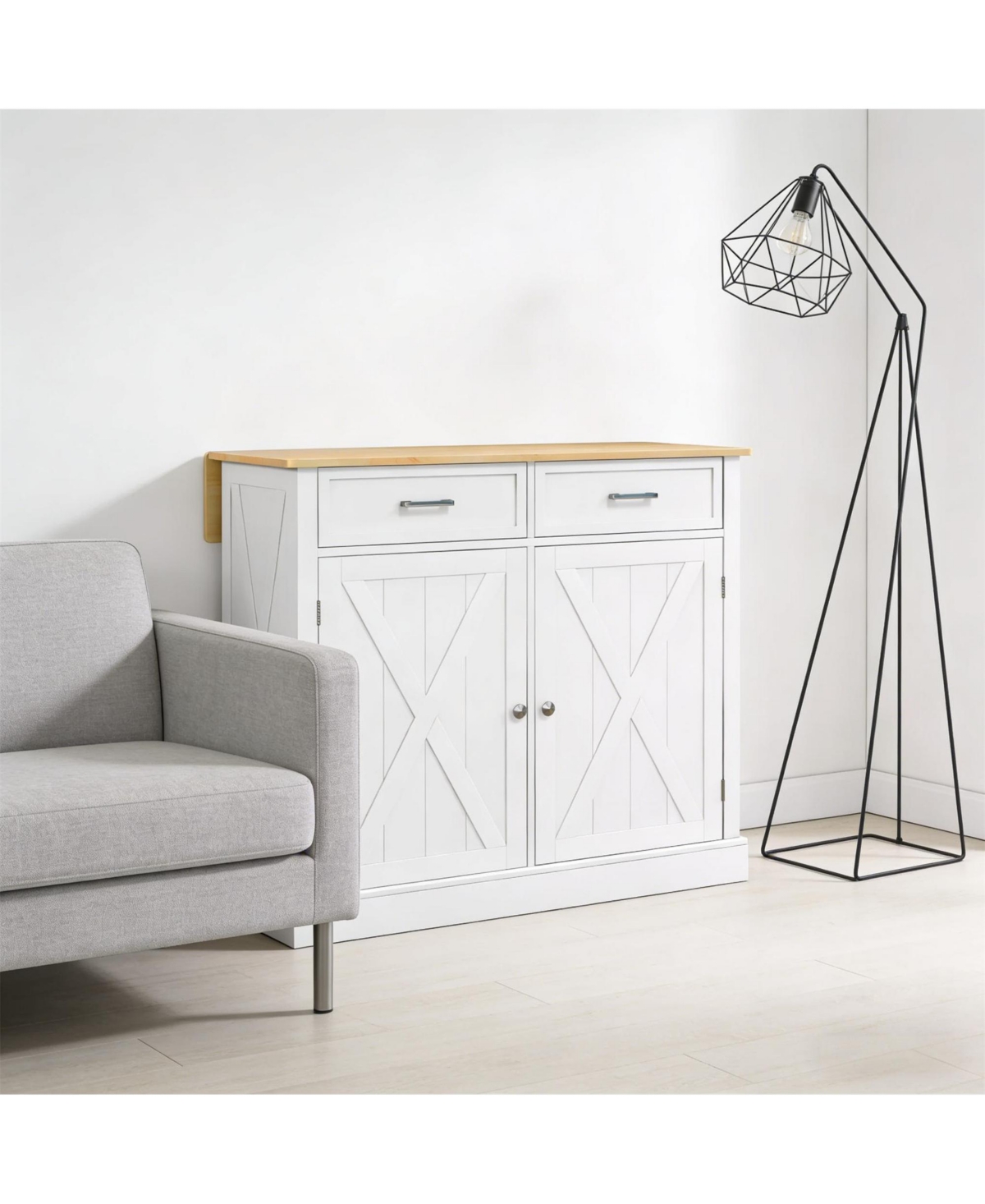 Click here for Clihome Farmhouse White Entryway Cabinet Kitchen I... prices