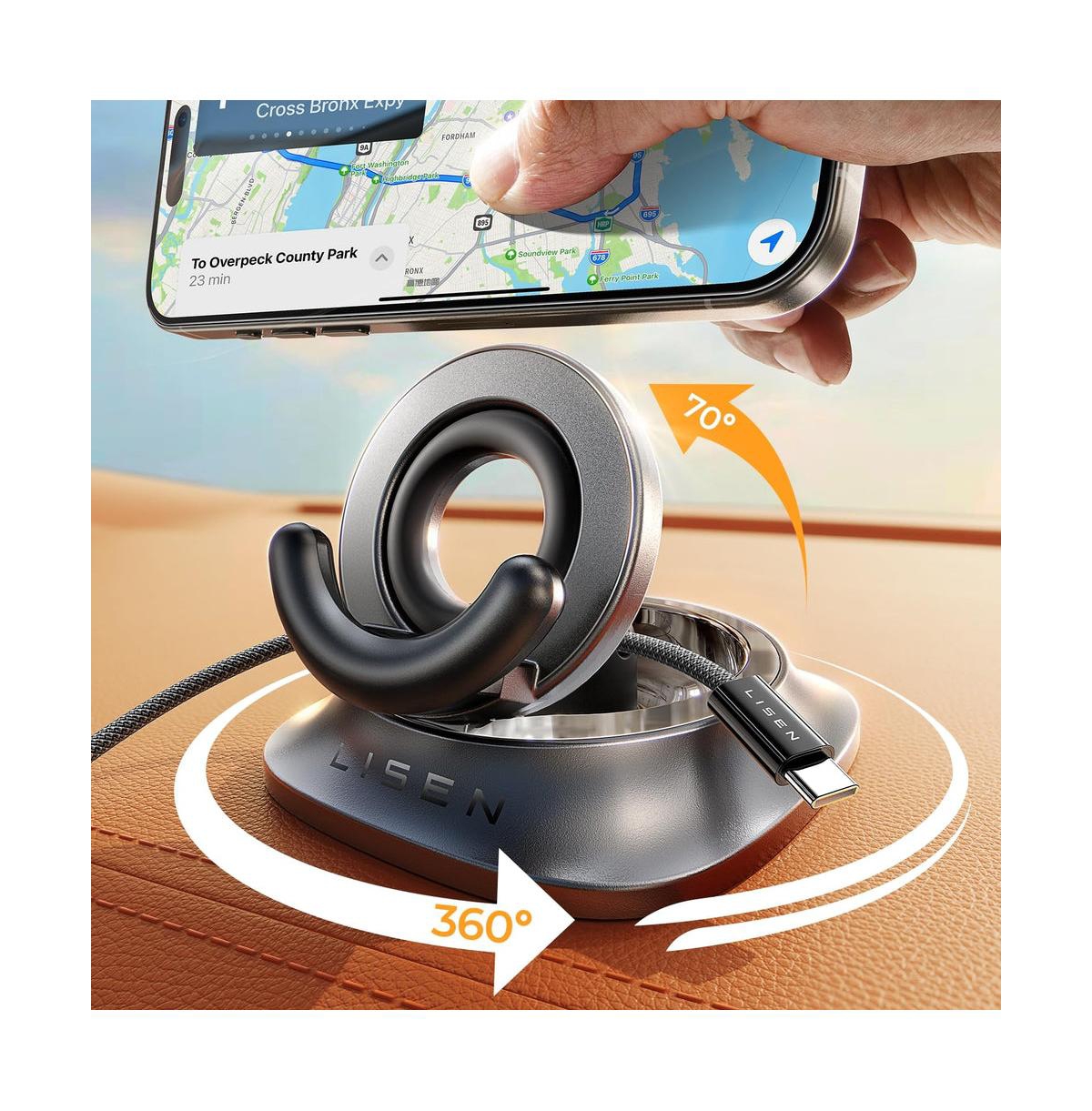 Click here for Lisen Dashboard Car Phone Mount with 360degree(s)... prices