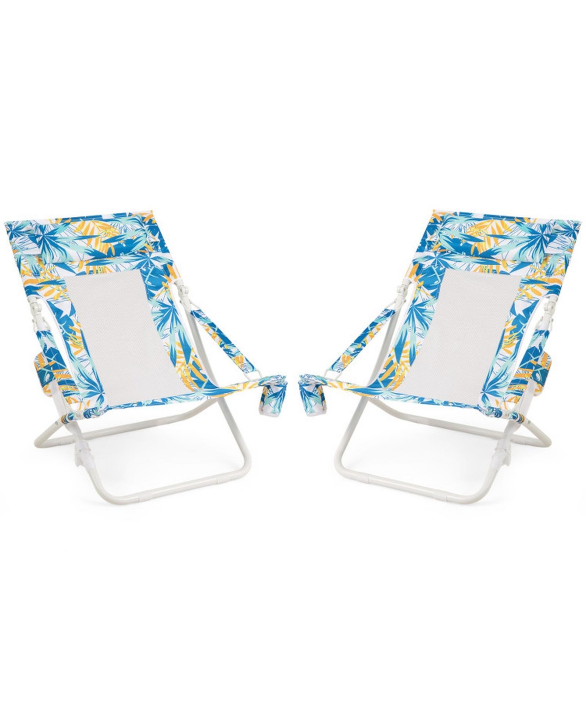 Click here for Gouun Low Folding Beach Chair Set of 2 with Pillow... prices