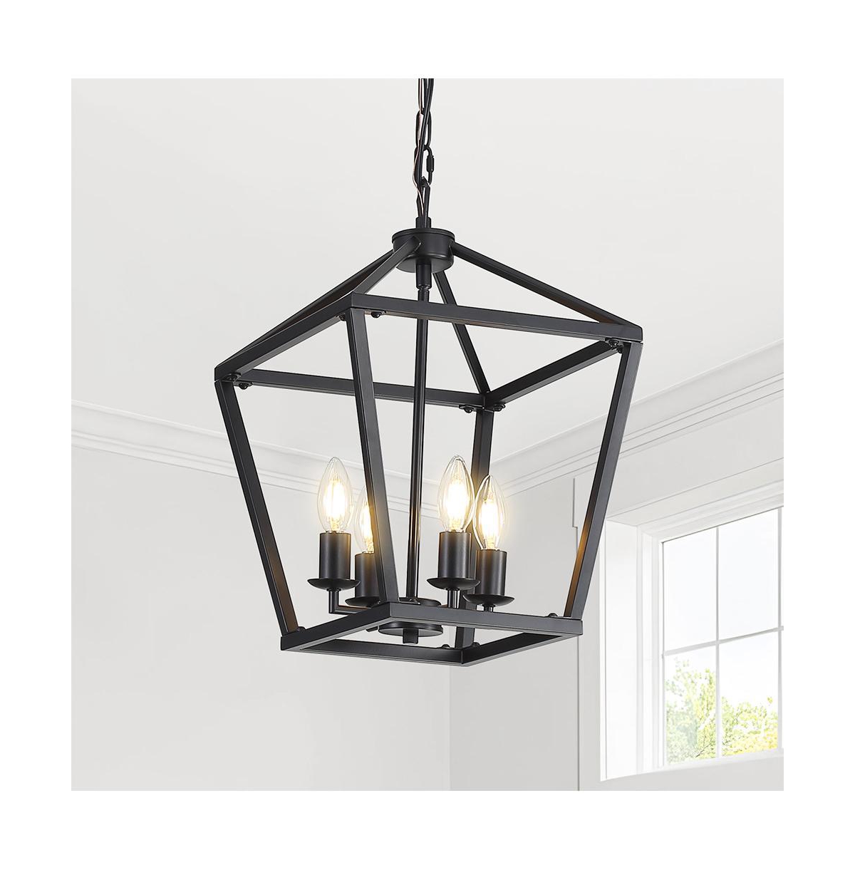 Click here for 16-inch Modern Matte Black Iron Chandelier prices