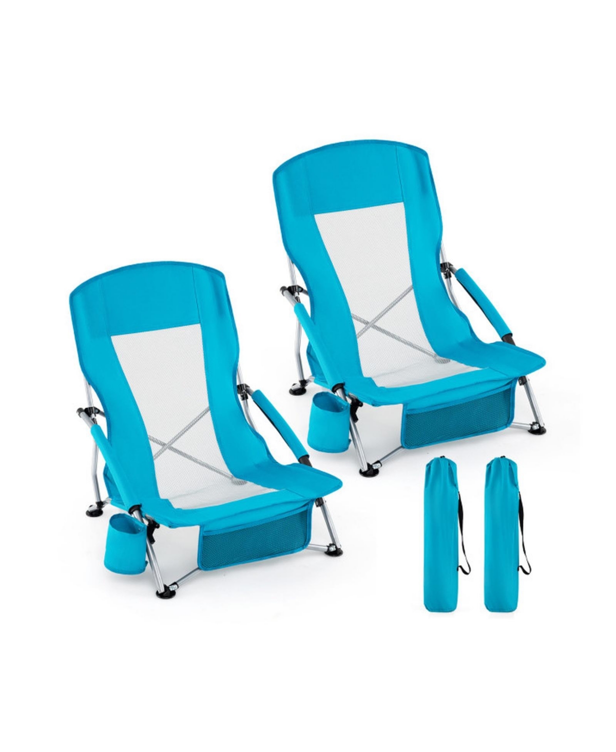 Click here for Gouun Set of 2 Lightweight Folding Beach Chairs wi... prices