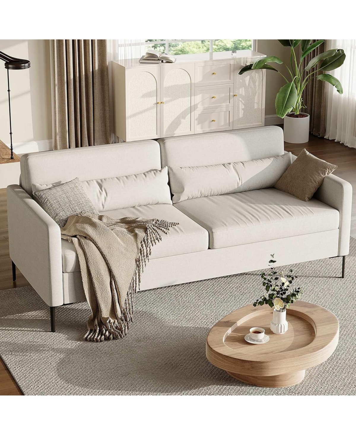 Click here for gaomon 80in Comfy Couch  3 Seater Sofa with Metal... prices