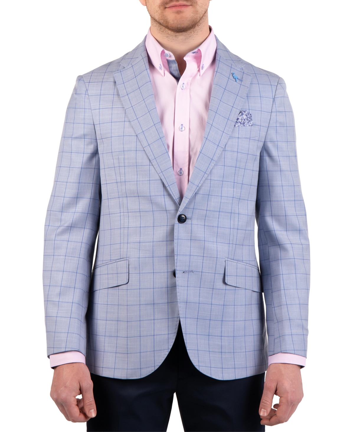 Click here for Tailorbyrd Mens Mini Windowpane Sport Coat - Lt bl... prices