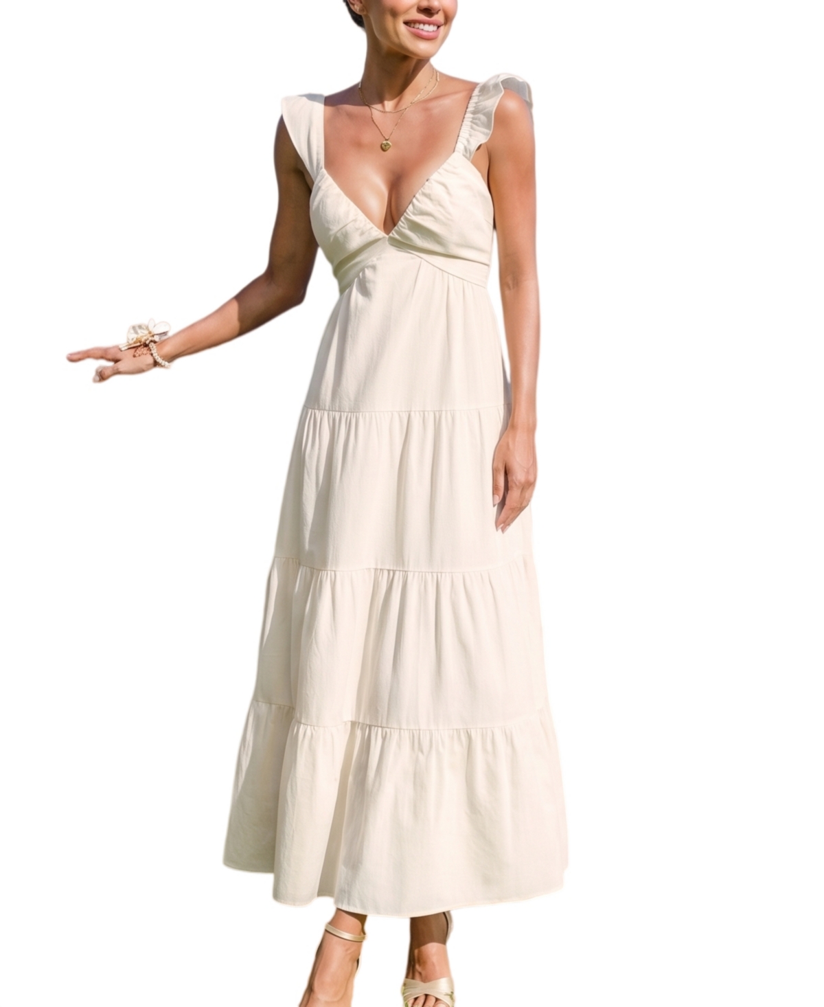 Click here for Cupshe Womens Buttercream Midi Beach Dress - Beige... prices