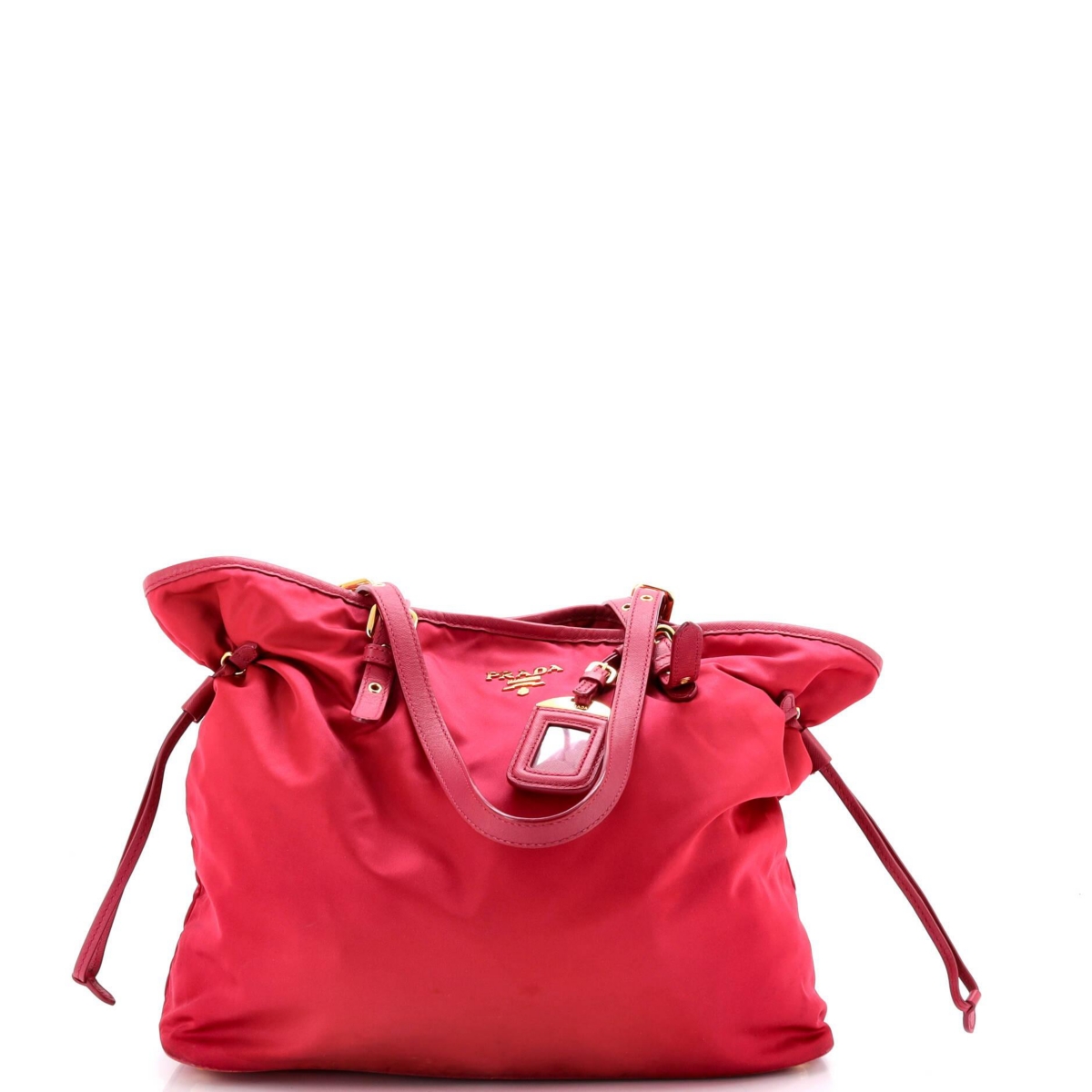 Click here for Pre-Owned Prada Medium Belted Tote Tessuto and Lea... prices