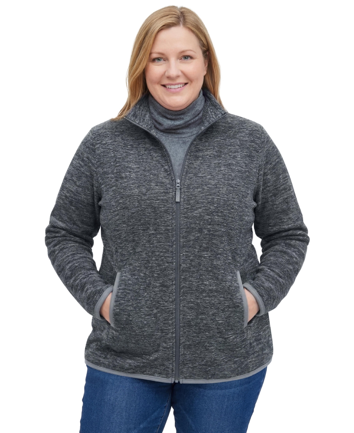 Click here for Woman Within Womens Plus Size Zip-Front Microfleec... prices