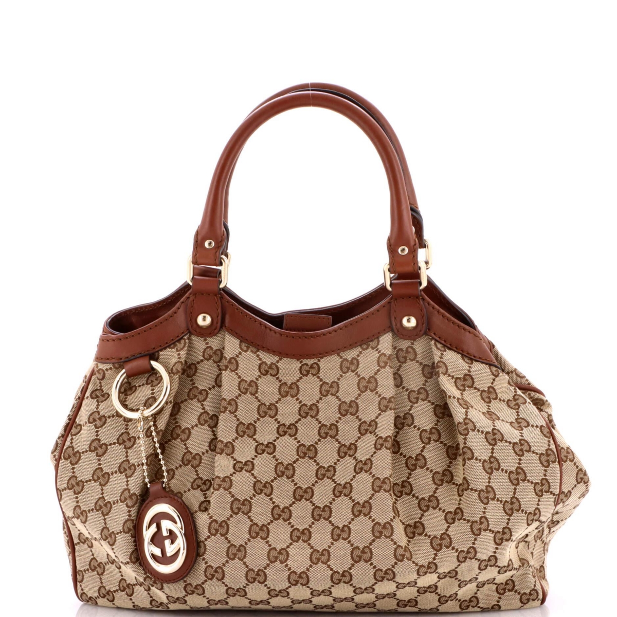 Click here for Pre-Owned Gucci Medium Sukey Tote Gg Canvas with L... prices