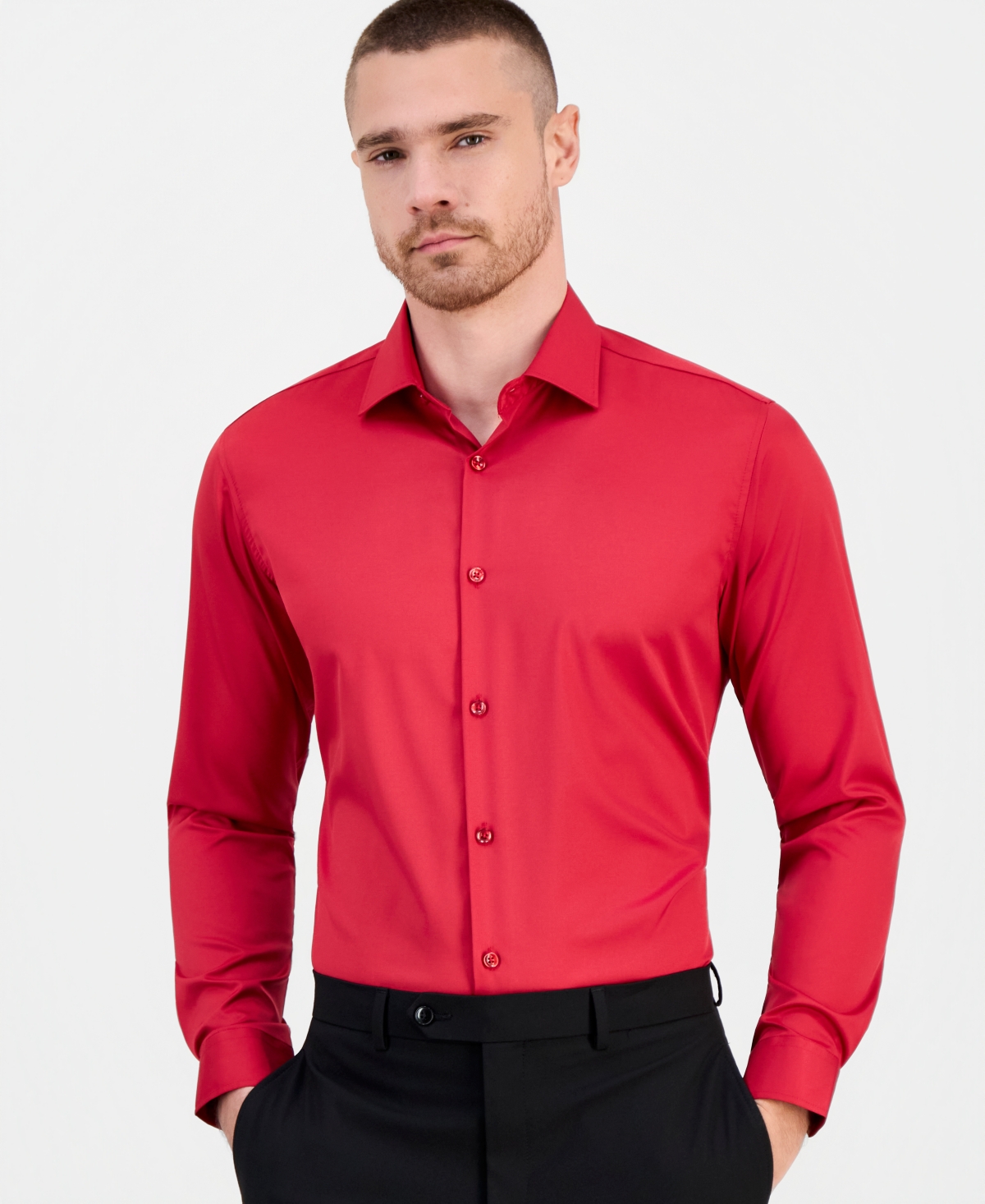 Click here for Suslo Couture Mens Slim-Fit Solid Four-Way Stretch... prices