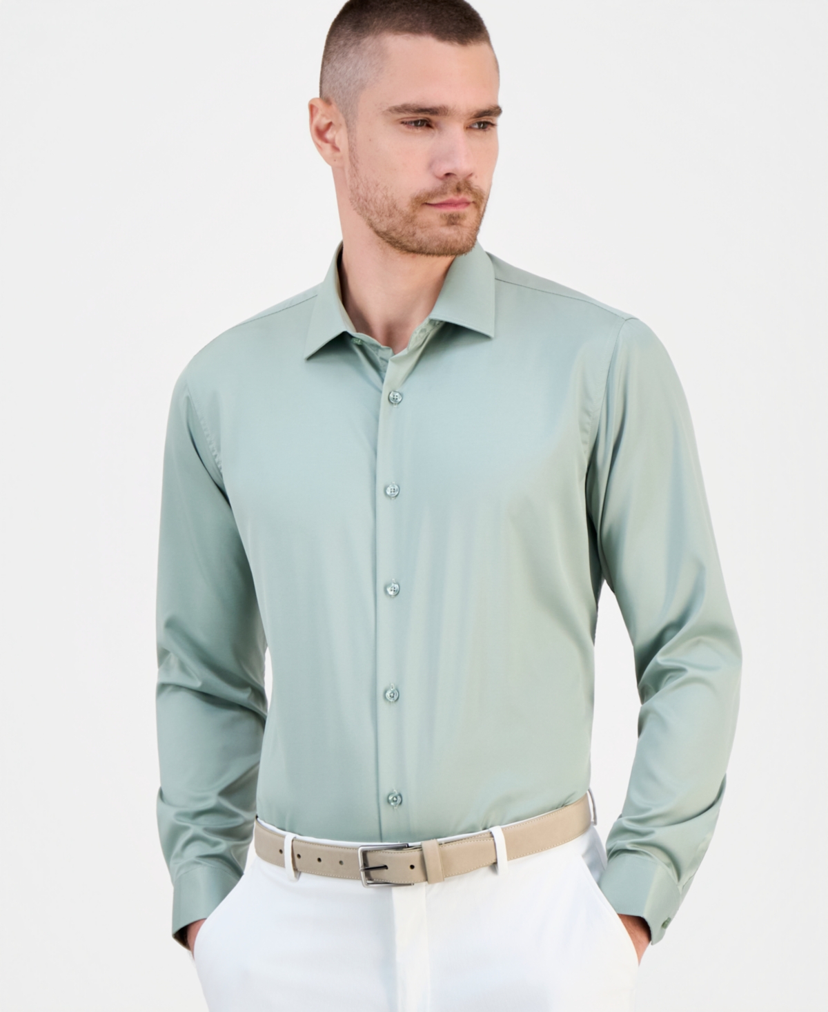 Click here for Suslo Couture Mens Slim-Fit Solid Four-Way Stretch... prices