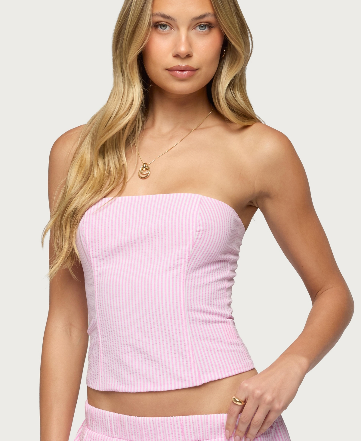 Click here for Edikted Womens Amaliah Striped Strapless Corset -... prices