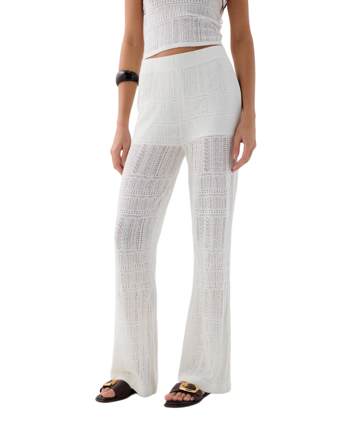 Click here for Scalpers Womens Pointelle Pant - White prices