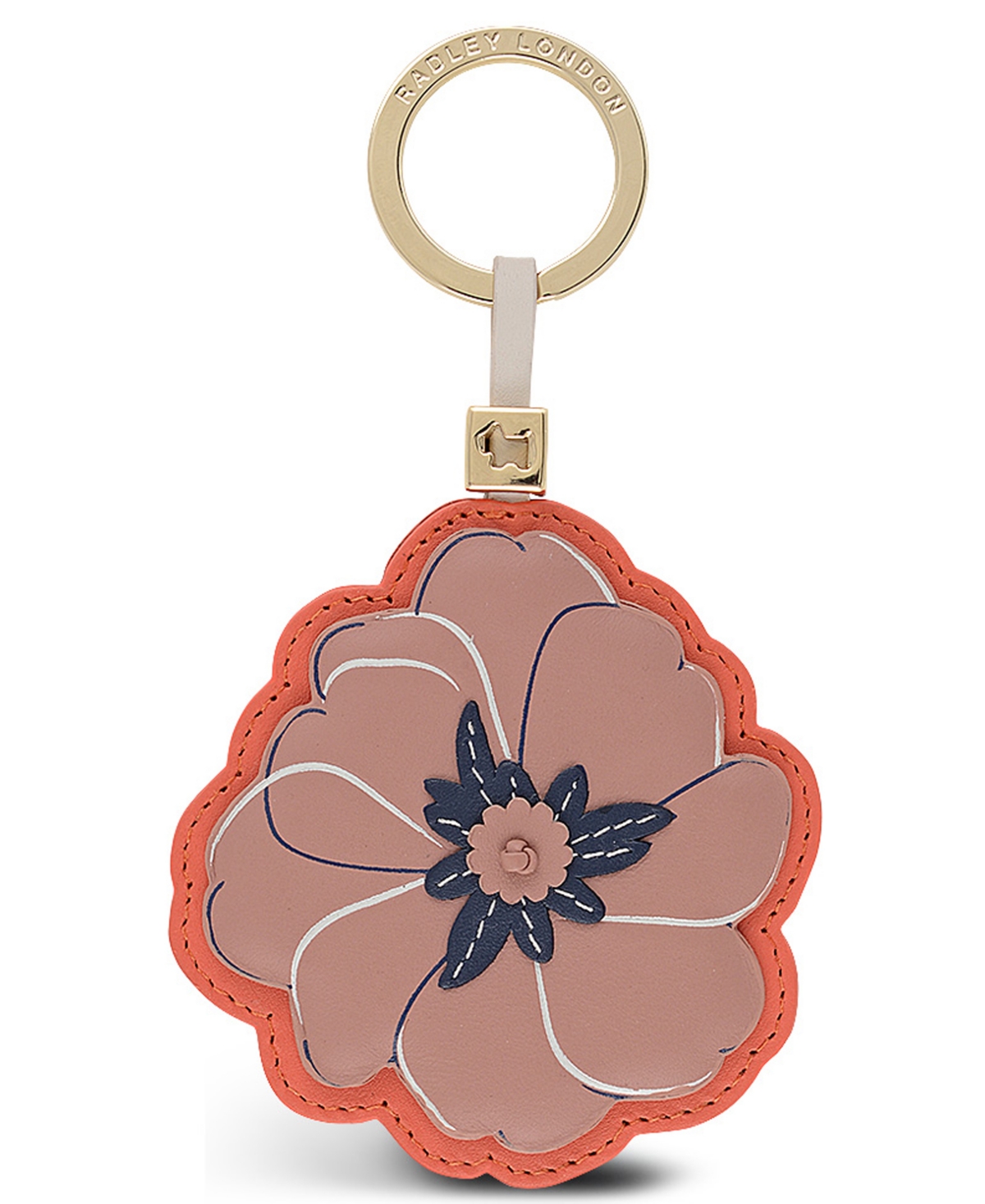 Click here for Radley London Poppy Ombre Leather Keyring - Red prices