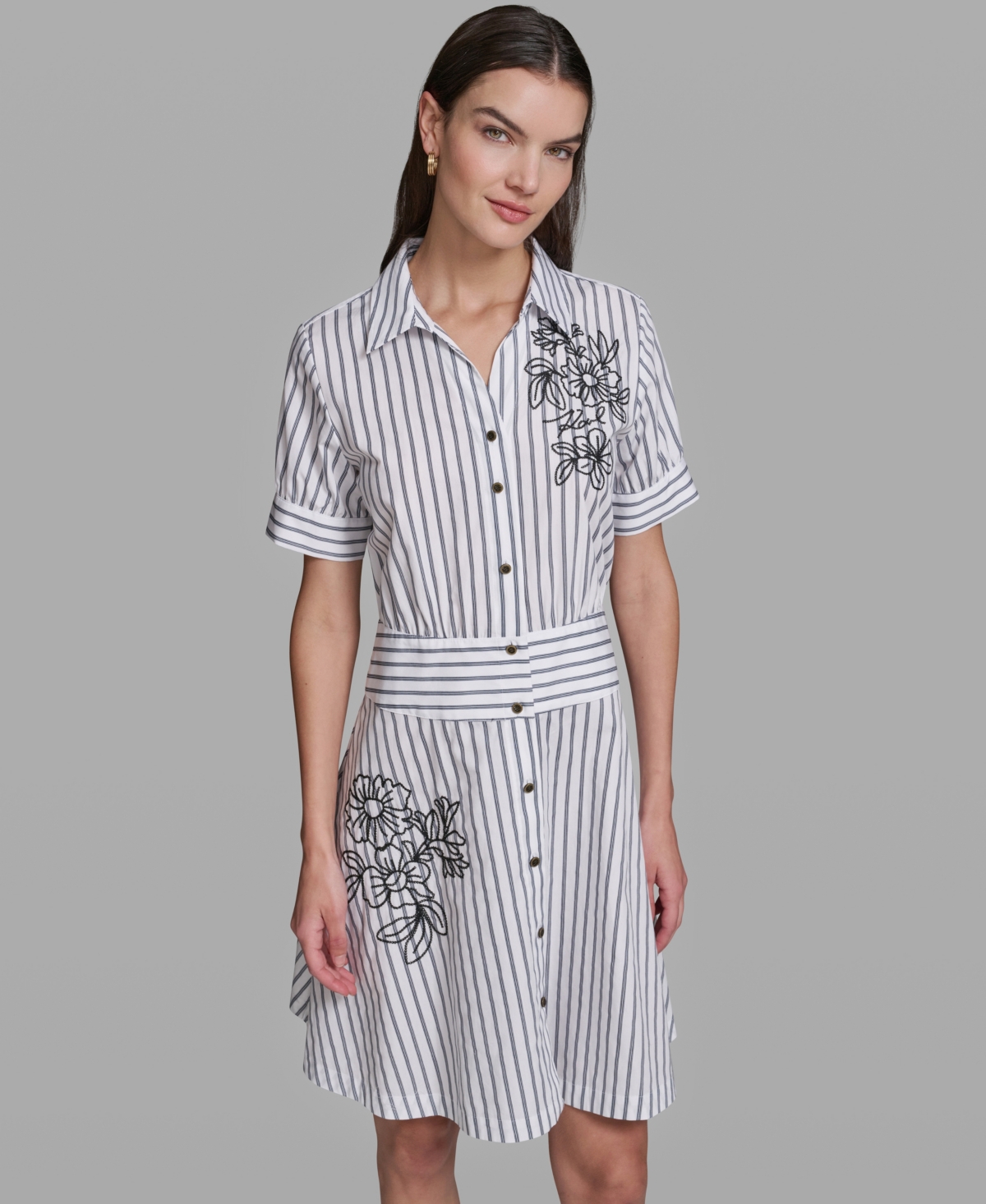Click here for Karl Lagerfeld Paris Womens Poplin Short-Sleeve Co... prices